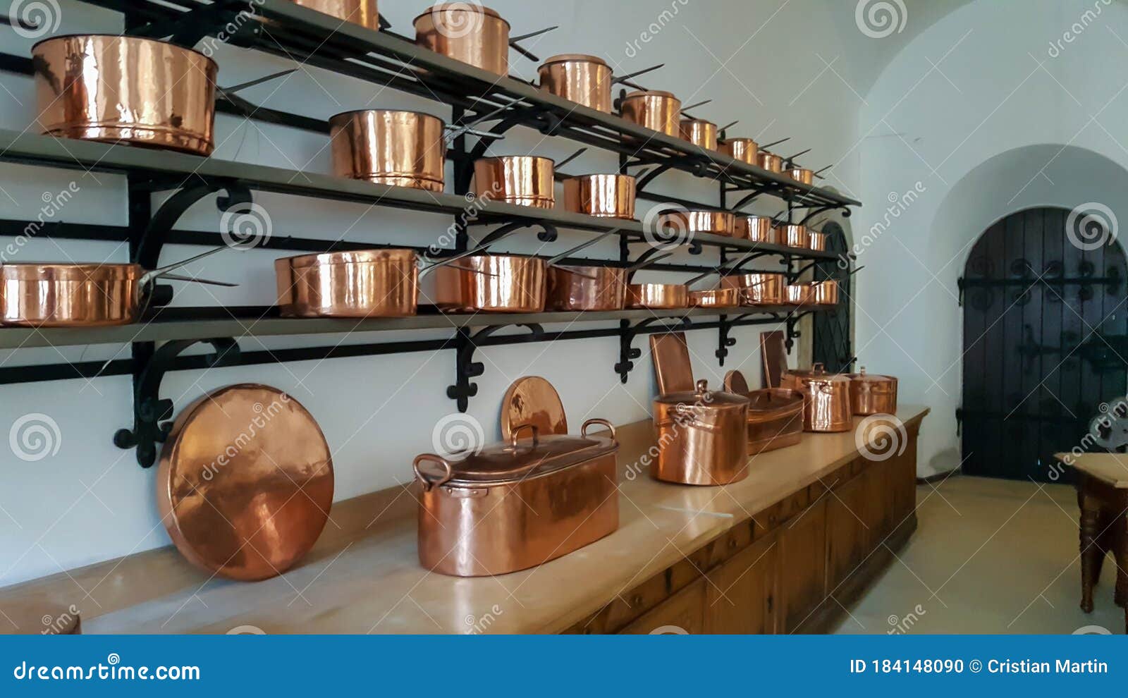 Antique Bronze Pots and Pans Stock Photo - Image of dish, retro: 184148090