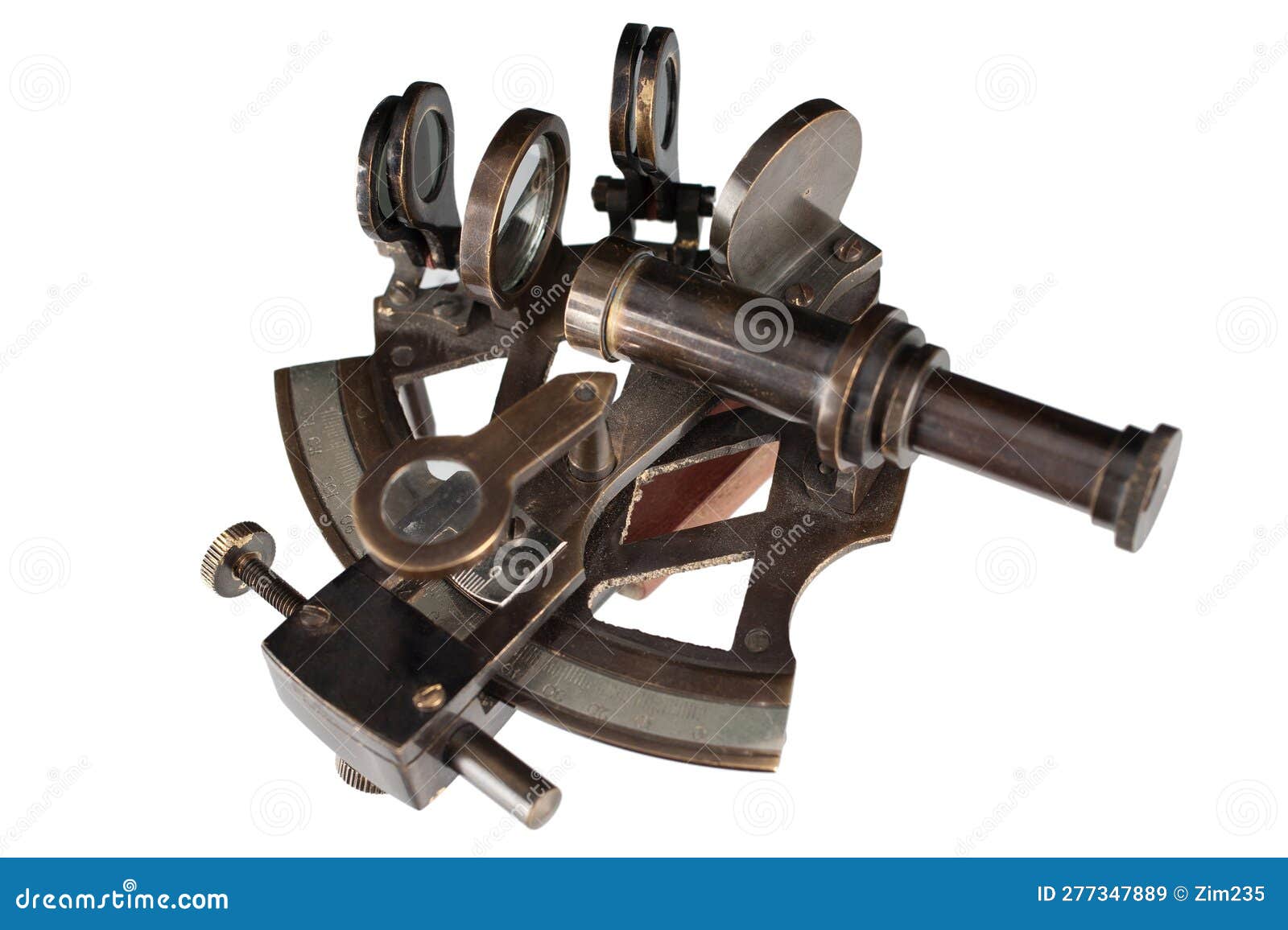 Antique Bronze Sextant on White Background Stock Image - Image of ...