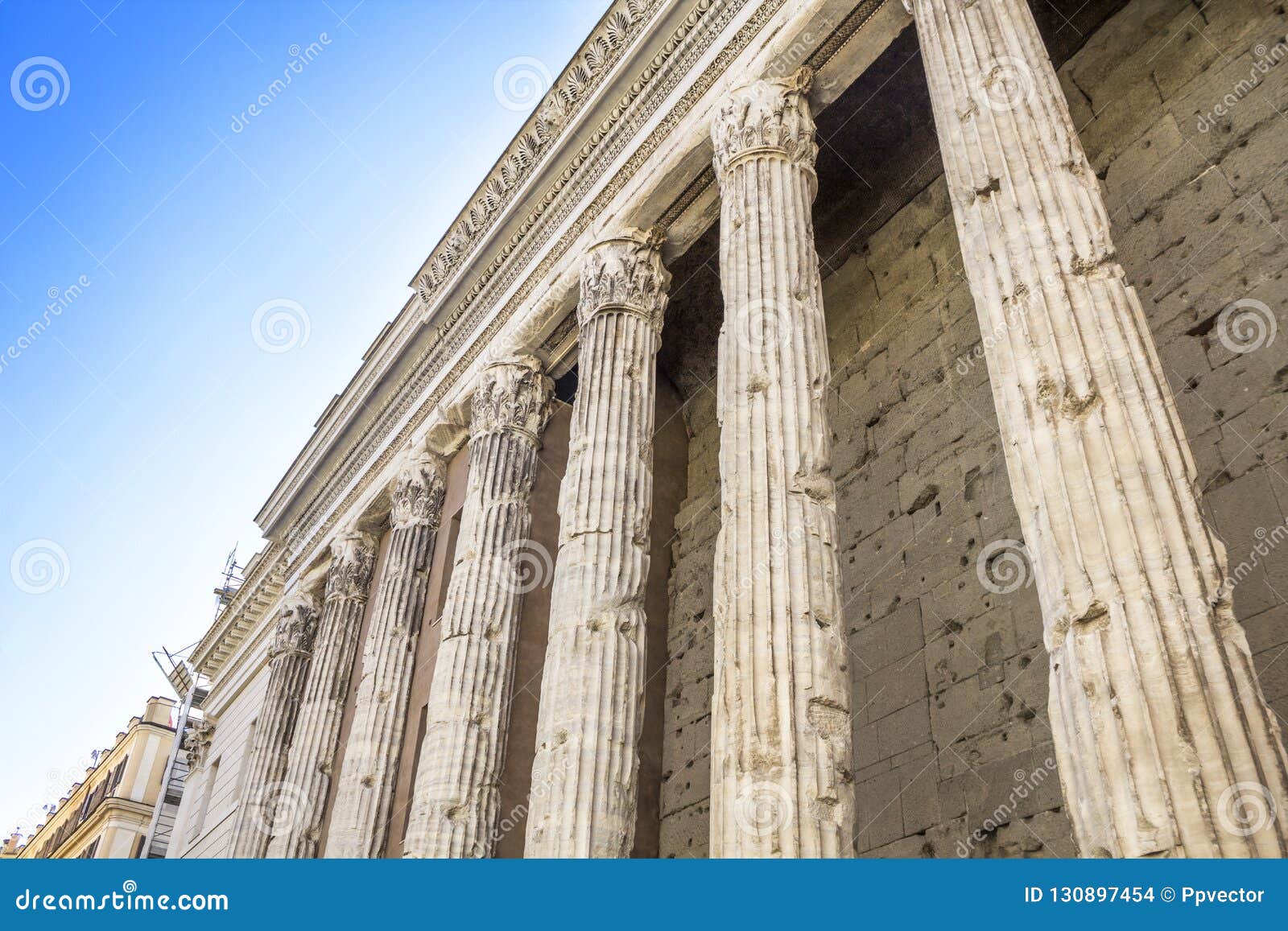 Antique Building with Columns Stock Photo - Image of ionic, justice ...