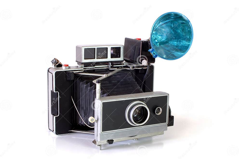 Antique Camera with Flash stock image. Image of white - 35073329