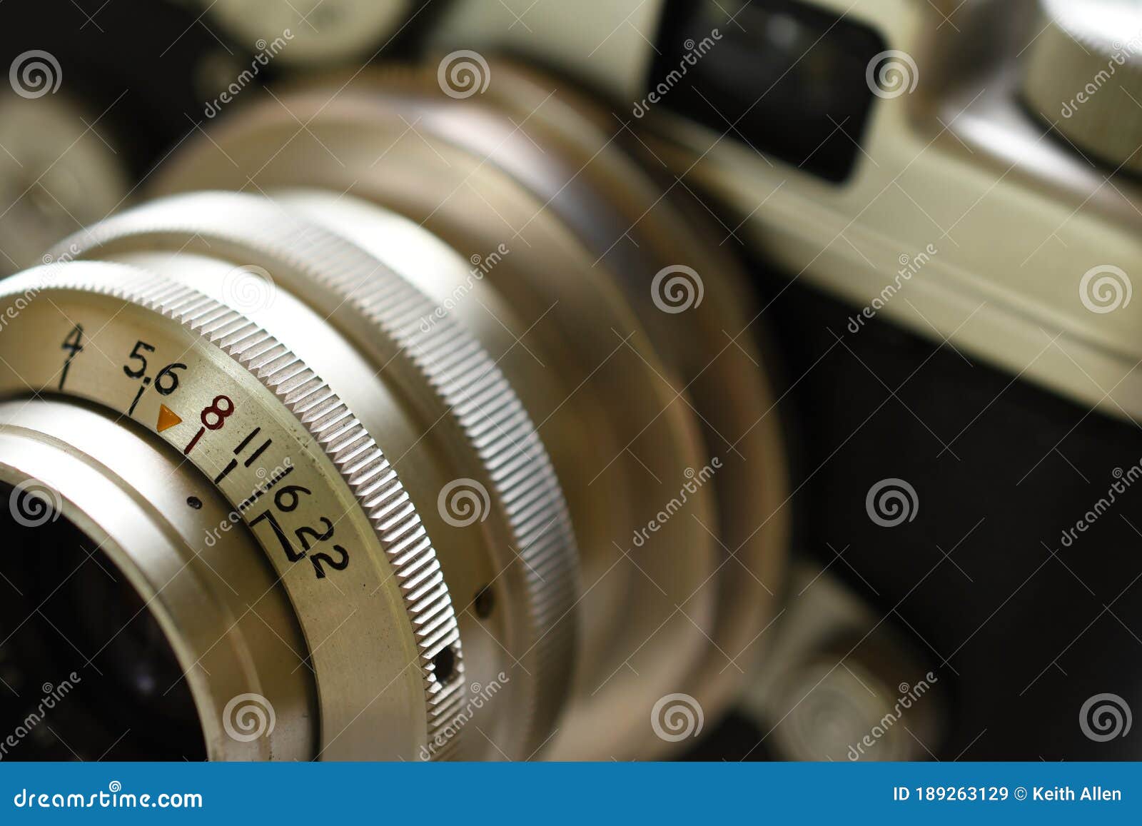 Closeup of an Antique Camera and Lens Stock Image - Image of metal ...