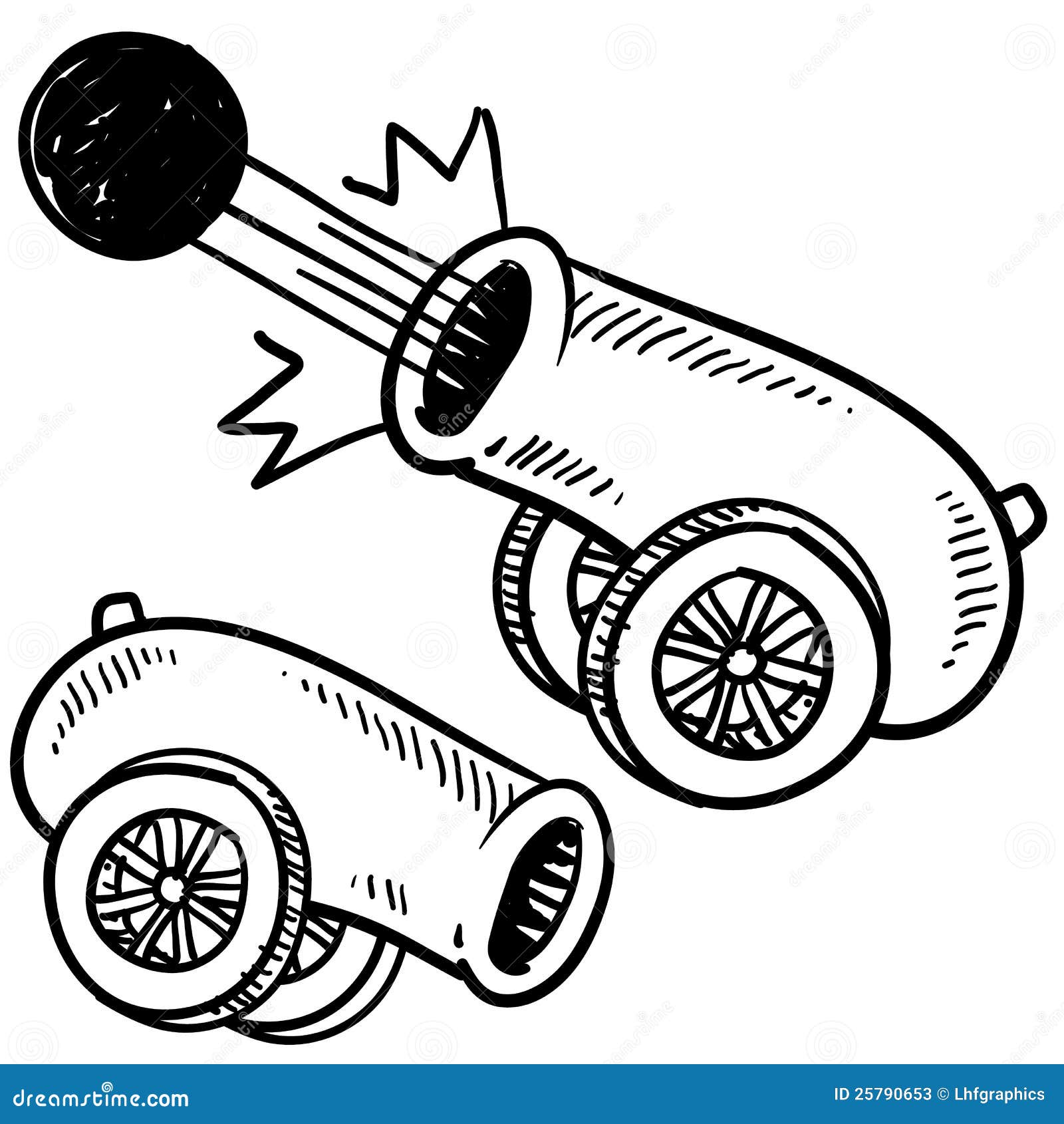Antique cannon sketch stock vector. Illustration of navy - 25790653
