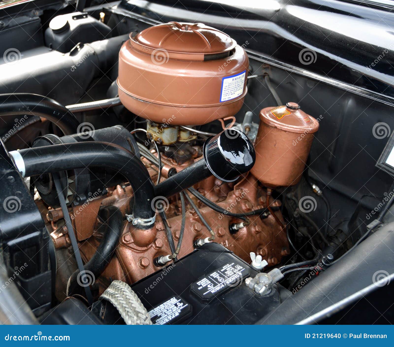 Antique car engine stock photo. Image of detail, automobile - 21219640