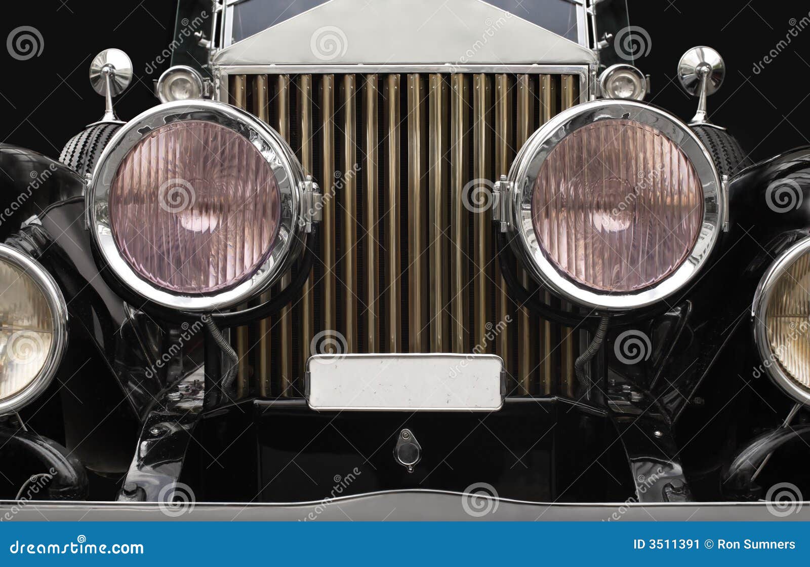Antique Car Headlamps Stock Image - Image: 3511391
