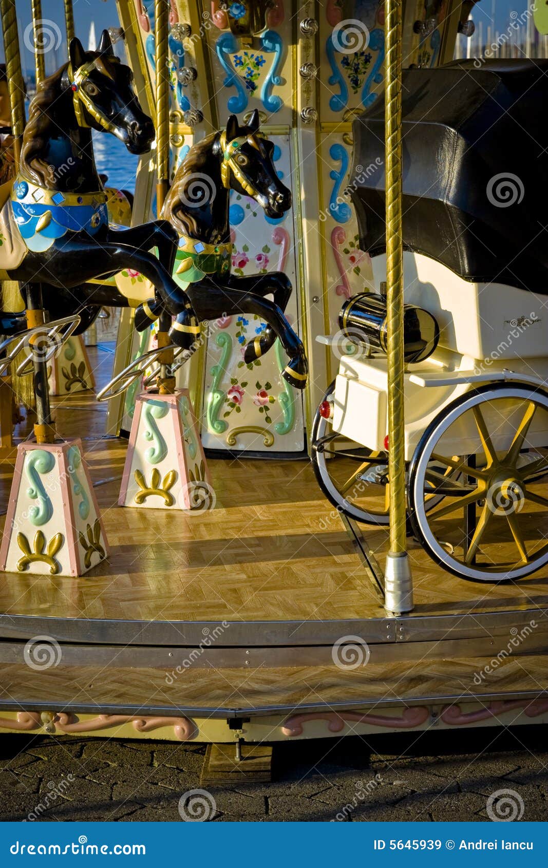 Antique carousel stock image. Image of happy, gold, happiness - 5645939