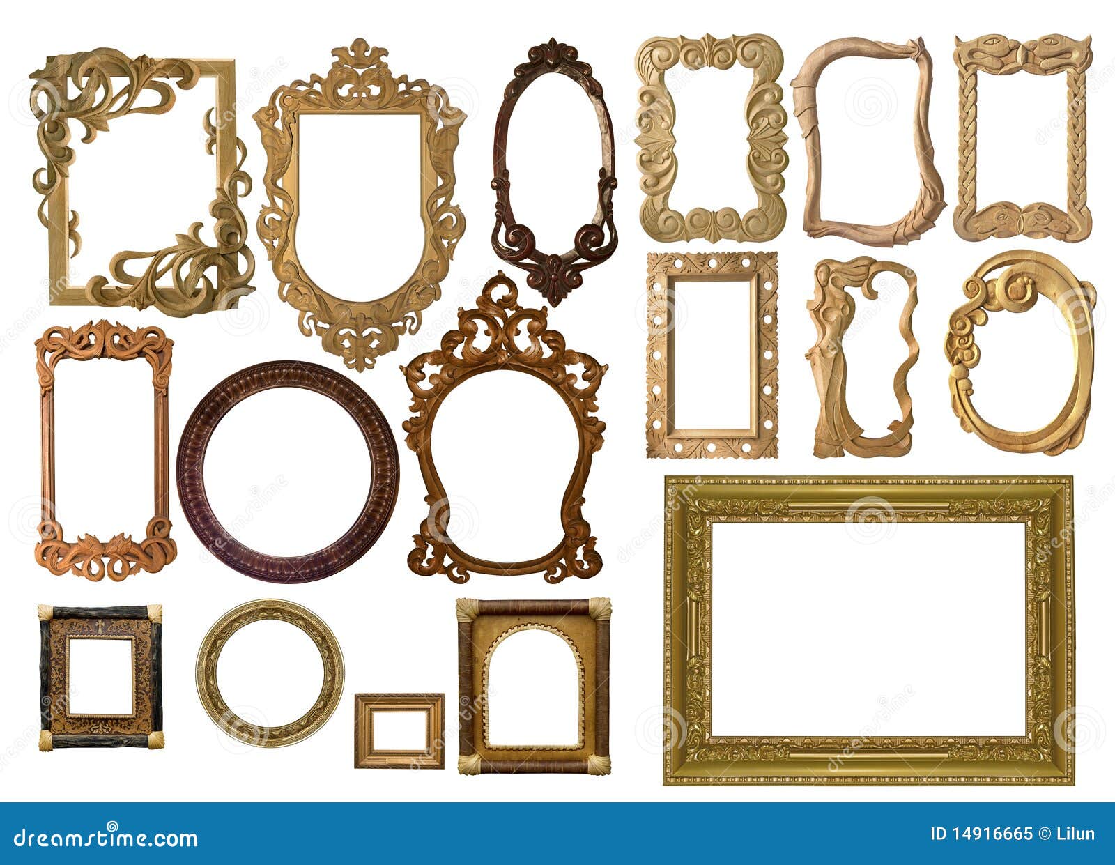 Antique Carved Frame, Collection Stock Image - Image of panorama ...