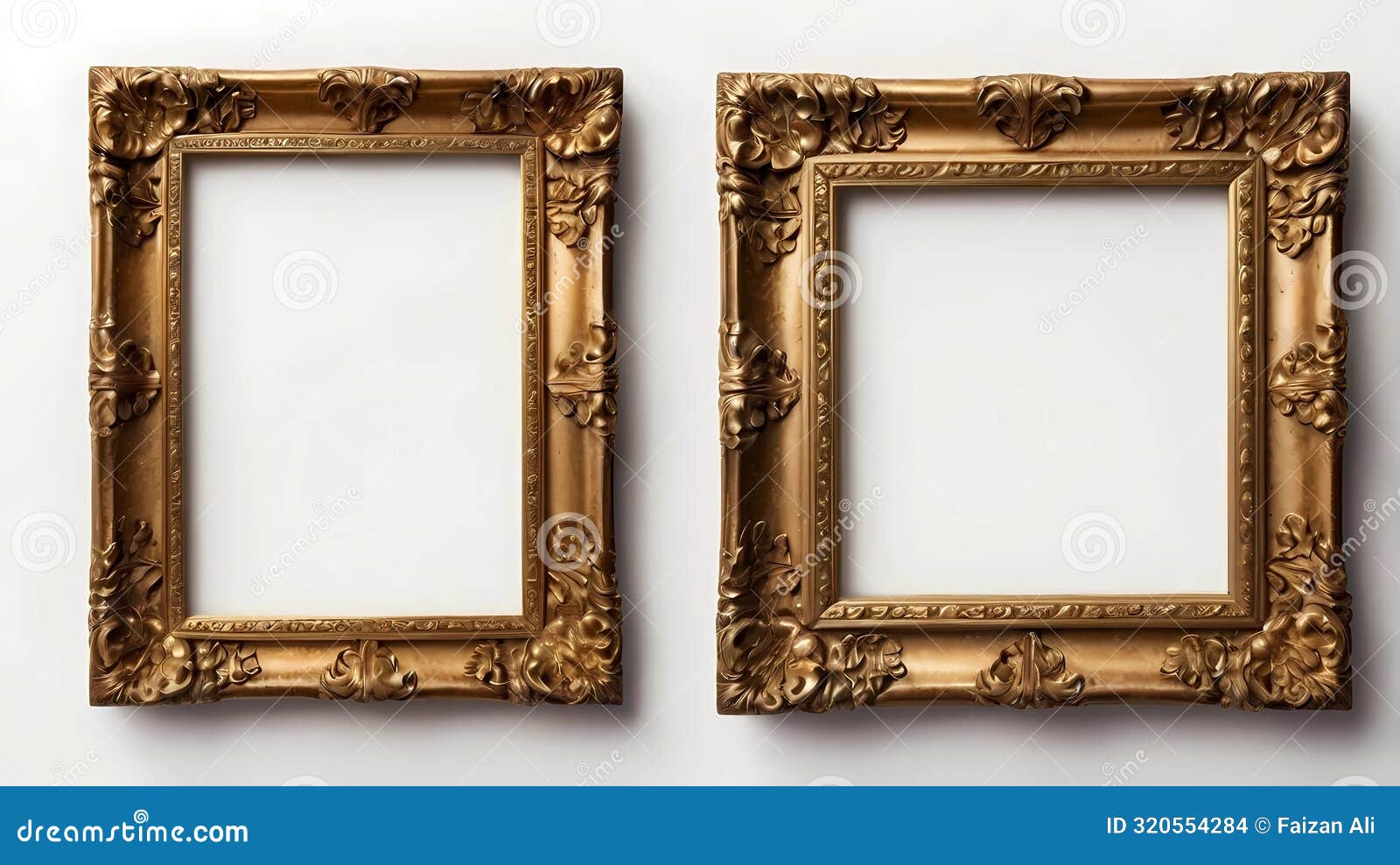Antique Carved Gilded Frame. Vintage Rectangle Frame For Photo On A ...
