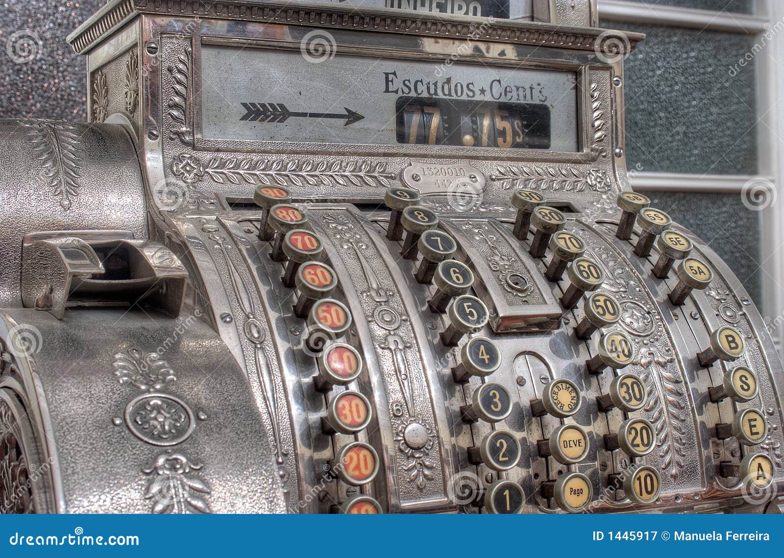 Antique cash register stock image. Image of home, calculator - 1445917