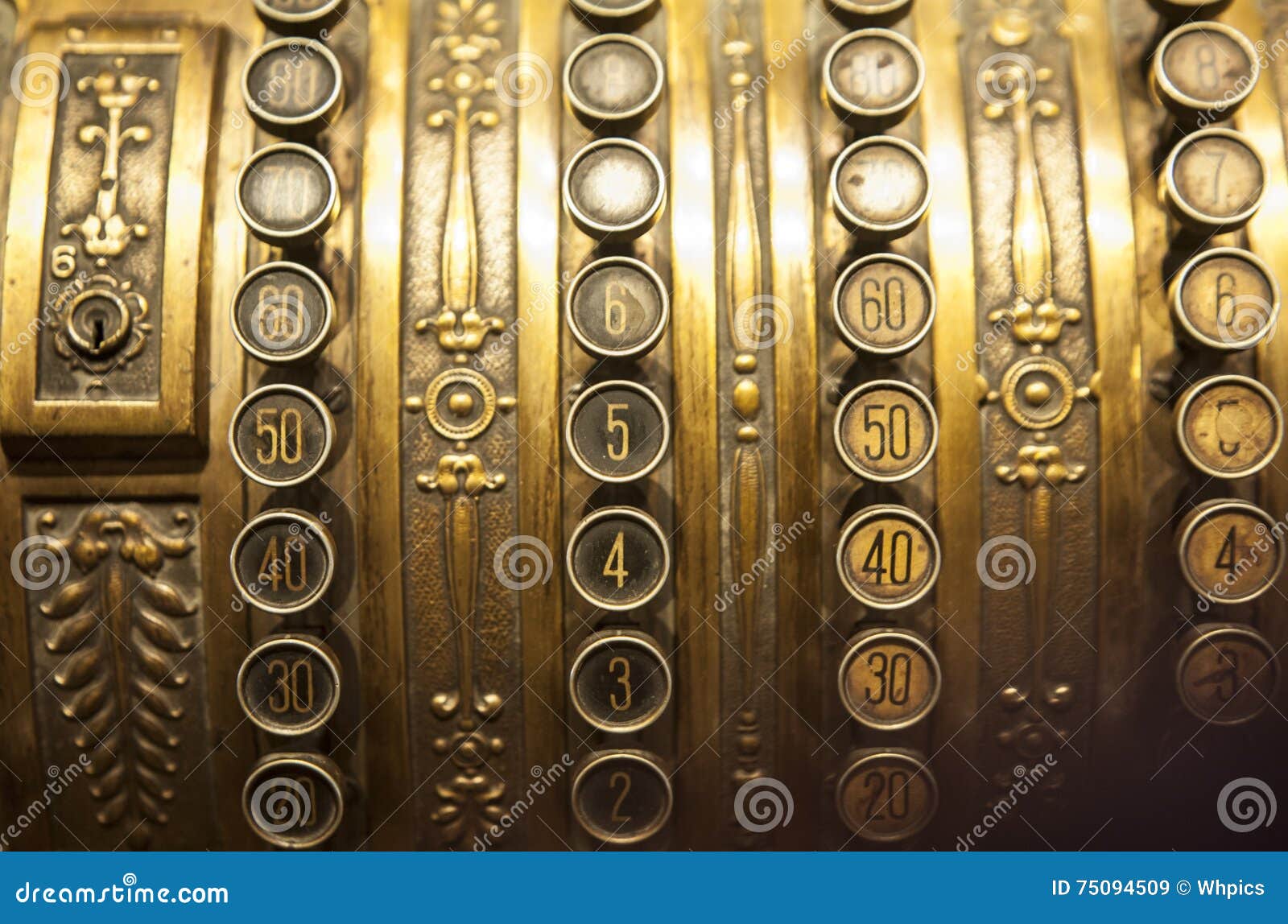 Antique cash register stock image. Image of closeup, background - 75094509