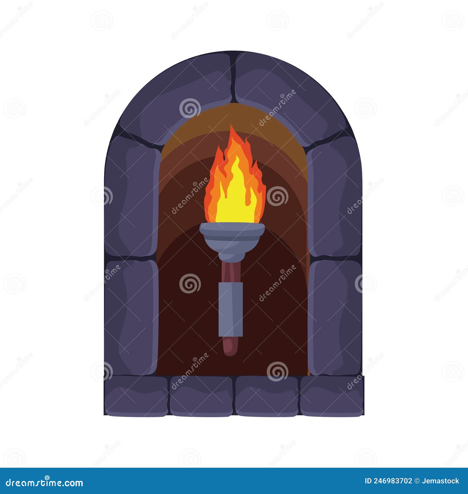 Antique castle torch stock vector. Illustration of traditional - 246983702
