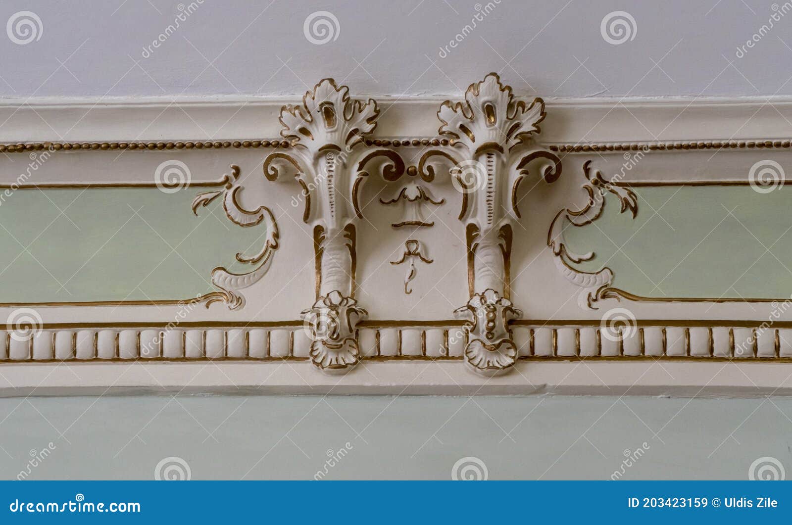 Antique Ceiling Decor in the Castle Interior Stock Image - Image of ...