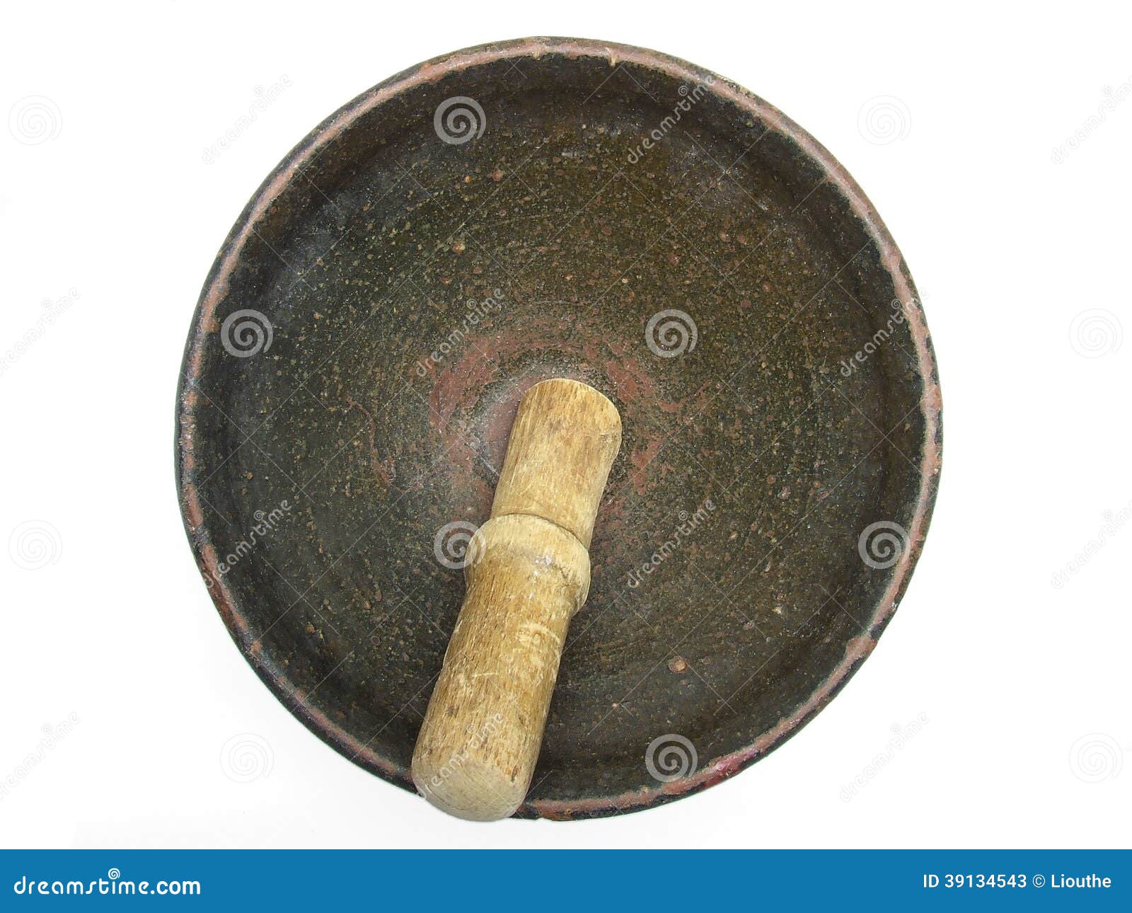 Vintage Ceramic Mortar and Pestle Top View Stock Image - Image of fade ...