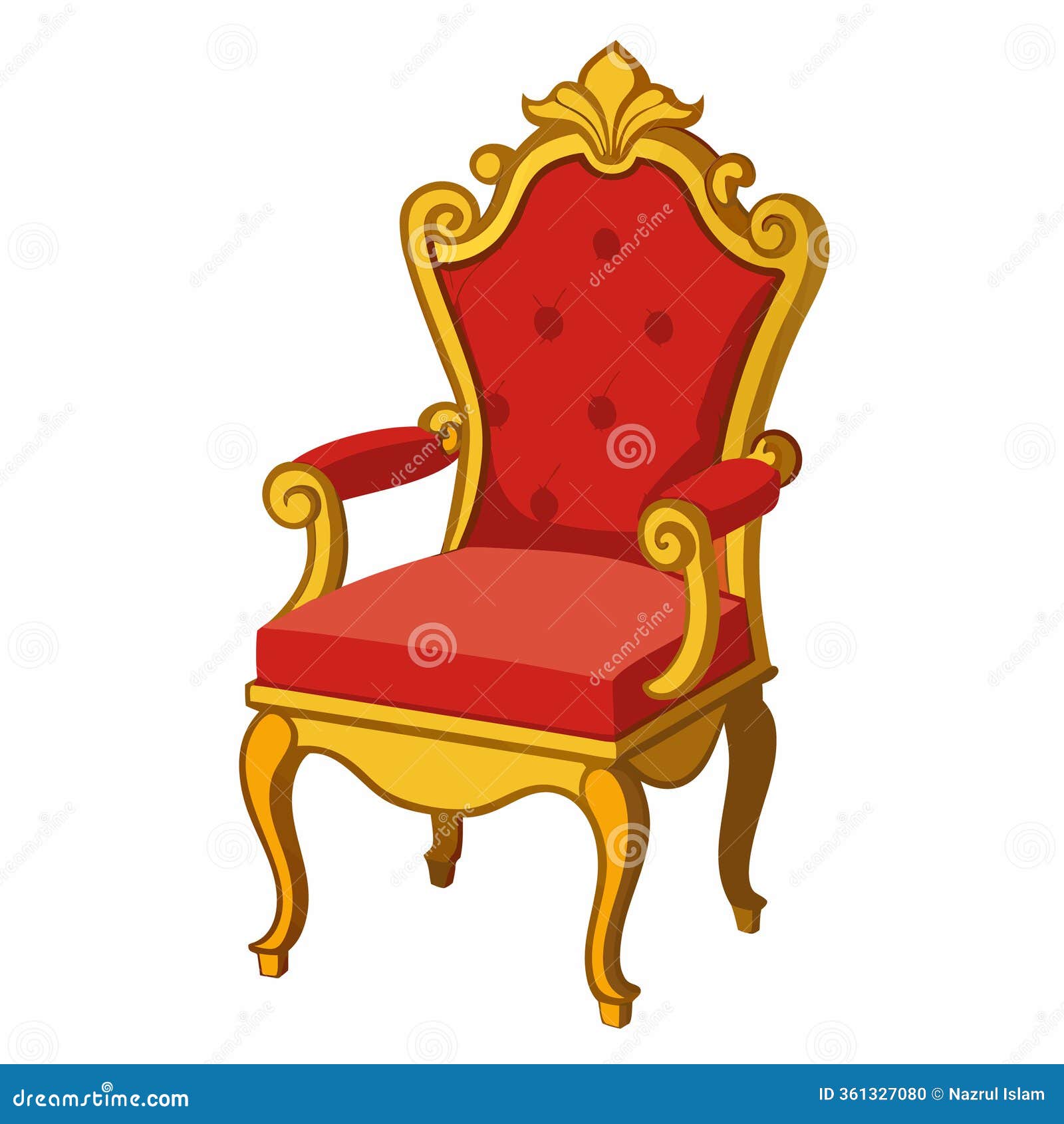 Antique Chair Against White Background Stock Illustration ...