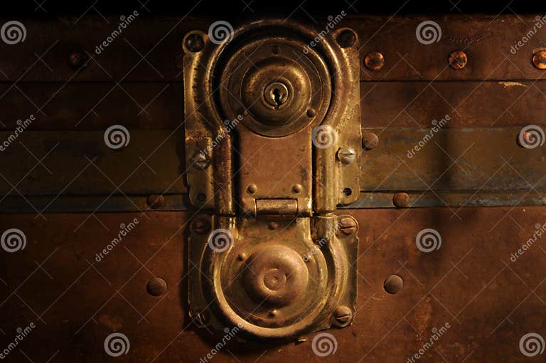 Antique chest lock stock photo. Image of shut, crate - 18277164