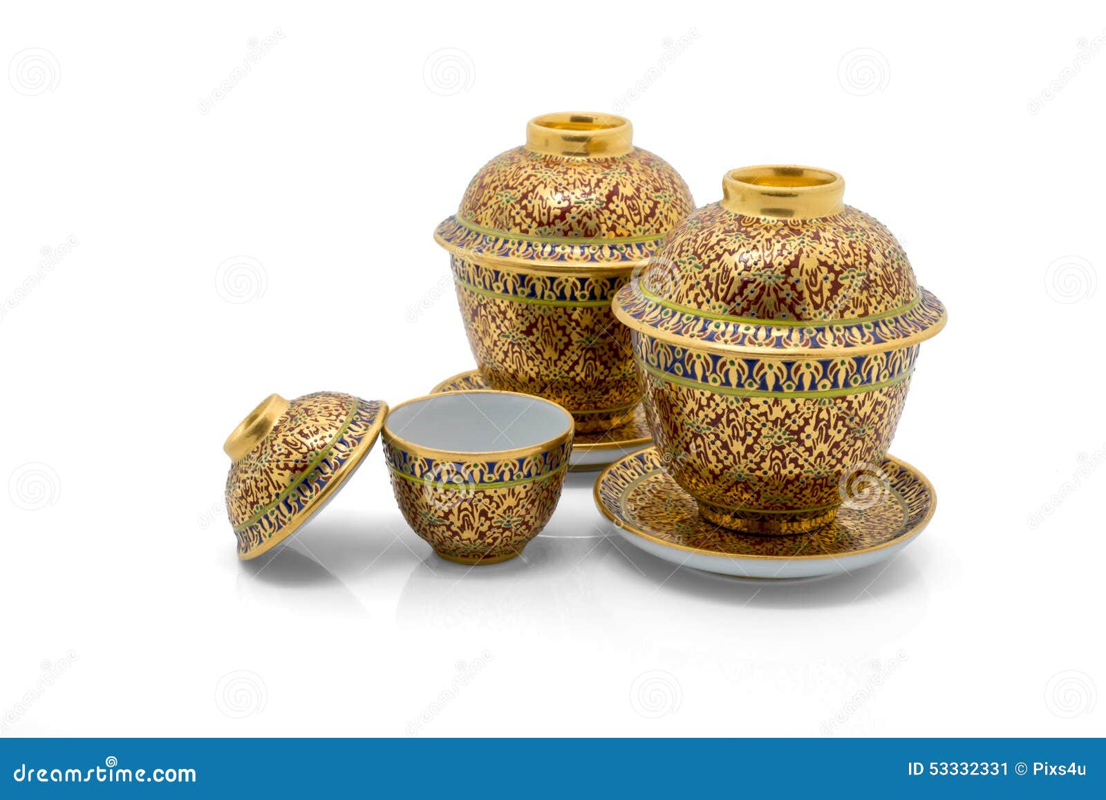Antique Chinese Tea Bowl Set Stock Image - Image of teapot, white: 53332331