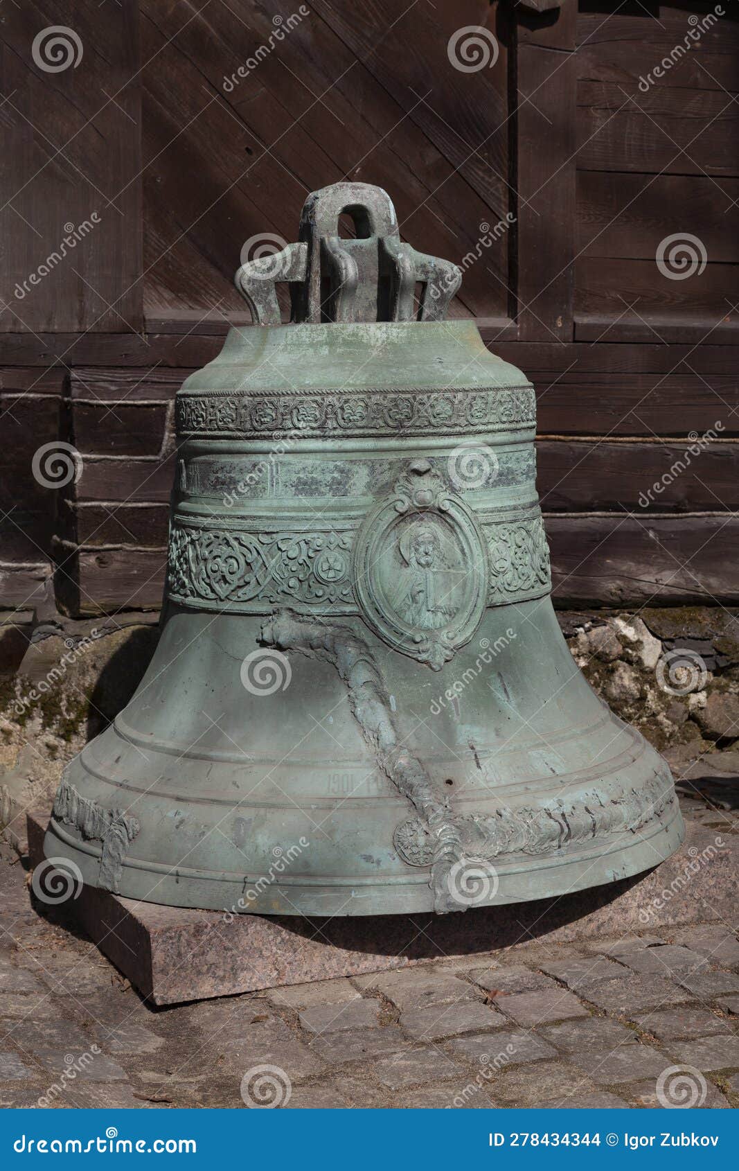 Antique Church Bell with Traces of Welded Cracks Stock Photo - Image of ...