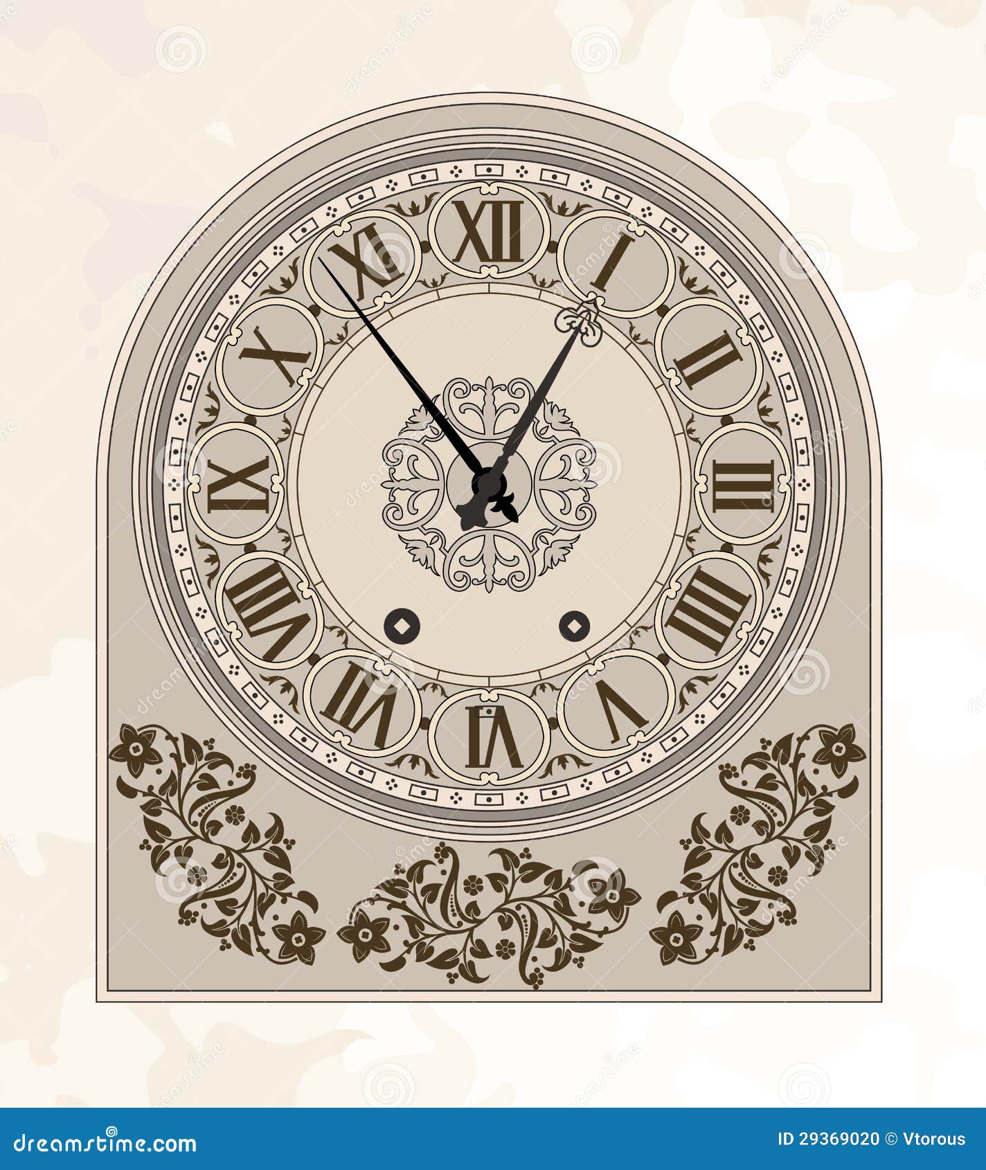 Antique clock stock vector. Illustration of oclock, black - 29369020