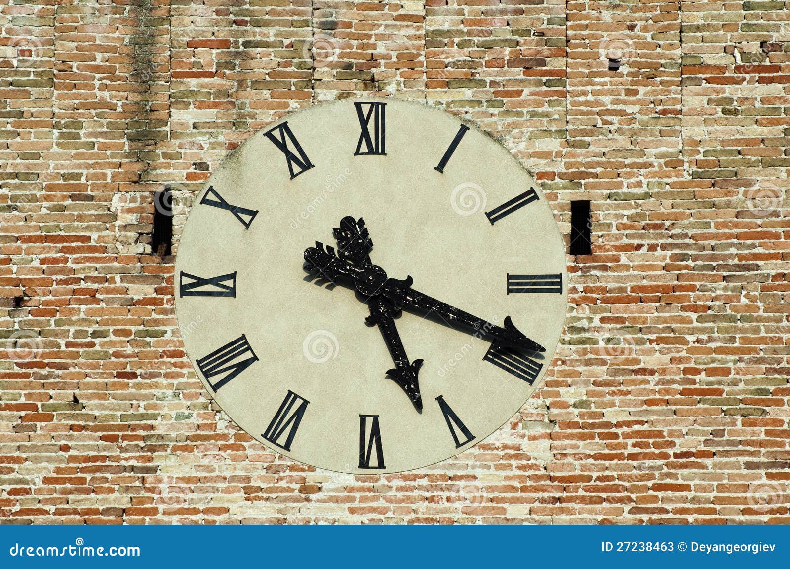 Antique Clock on a Building. Stock Image - Image of ancient, retro ...