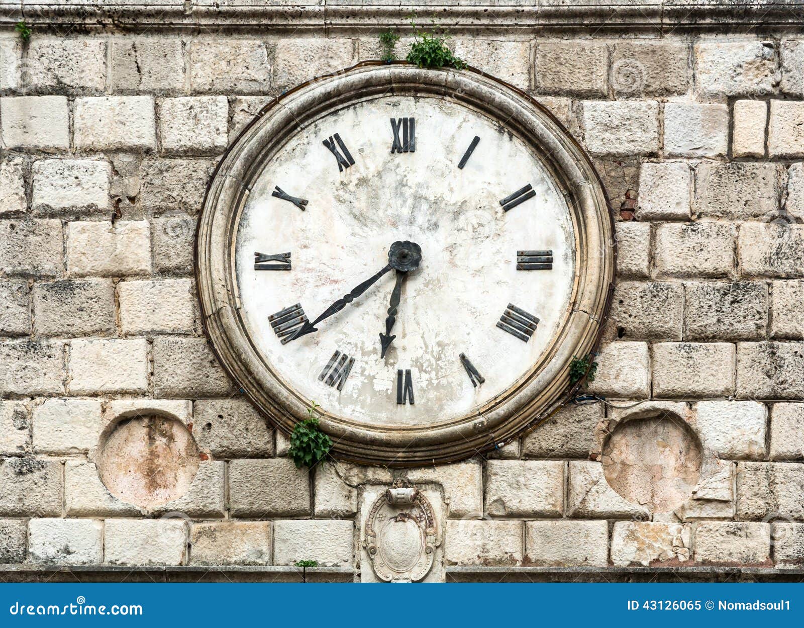 Antique Clock on a Building. Stock Image - Image of number, antique ...
