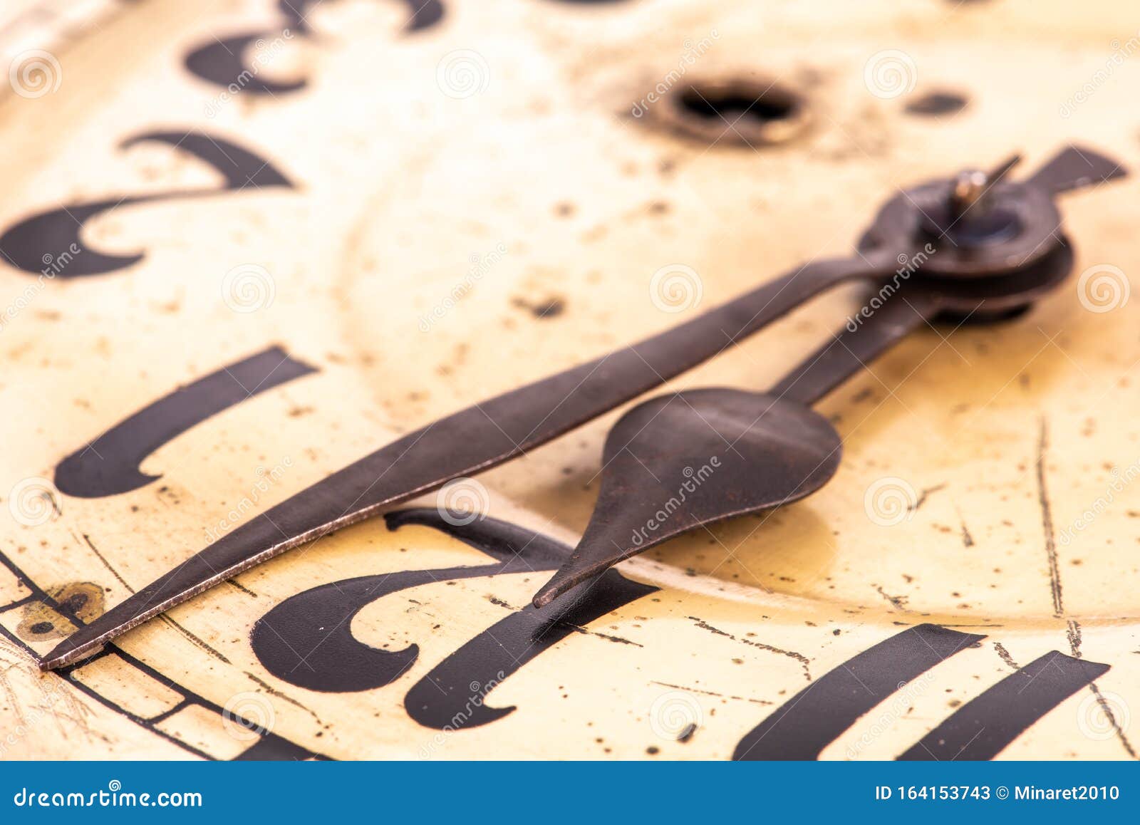 Antique Clock with Pointer with Time about Twelve Stock Image - Image ...