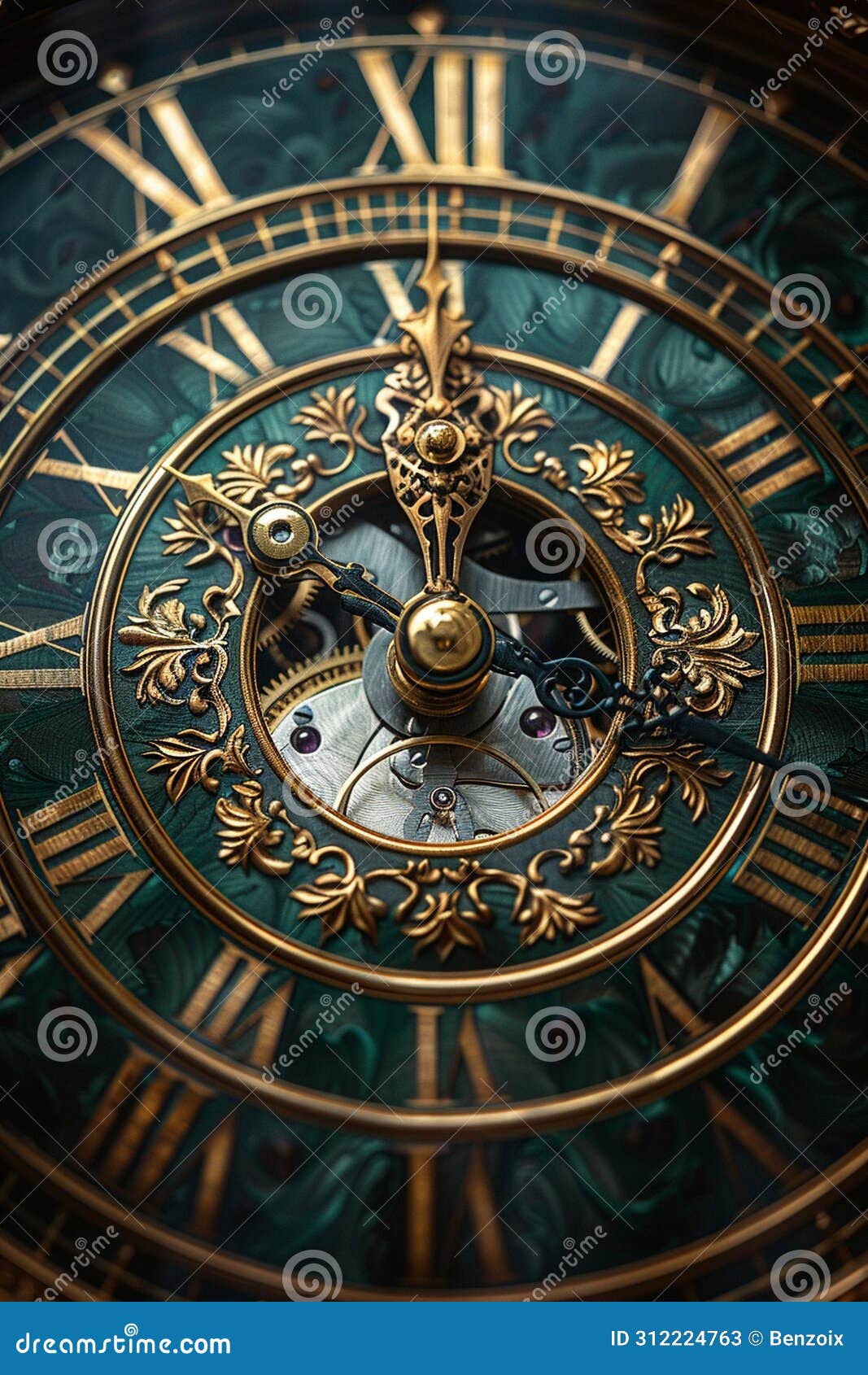 Antique clock face stock image. Image of clockwork, time - 312224763