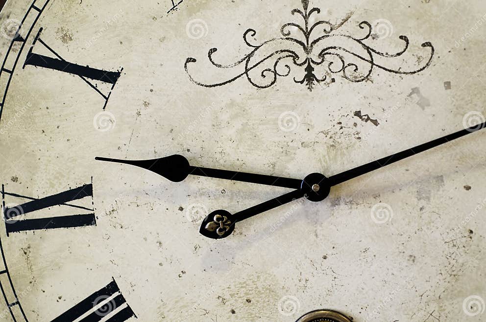 Antique Clock Face with Roman Numerals Stock Image - Image of antique ...