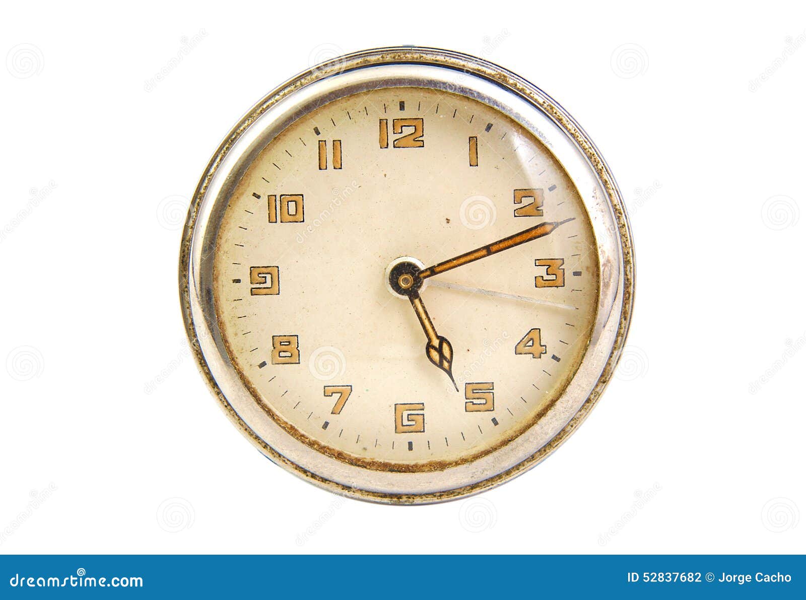 Antique Clock Face Showing the Time Isolated Stock Photo - Image of ...