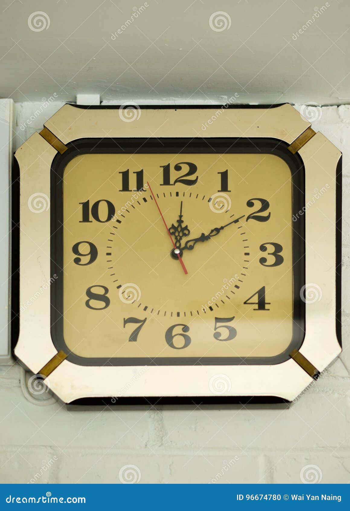 ANTIQUE CLOCK MOUNTED on WALL Stock Photo - Image of modern, minutes ...