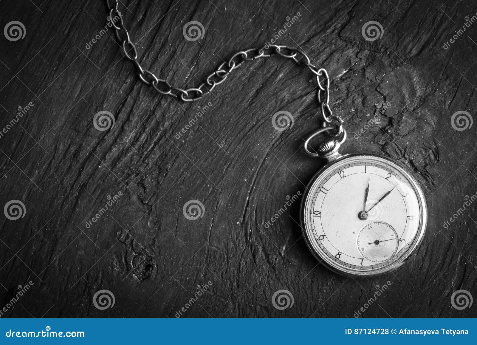 Antique Clock on an Old Chain Stock Photo - Image of luxury, background ...