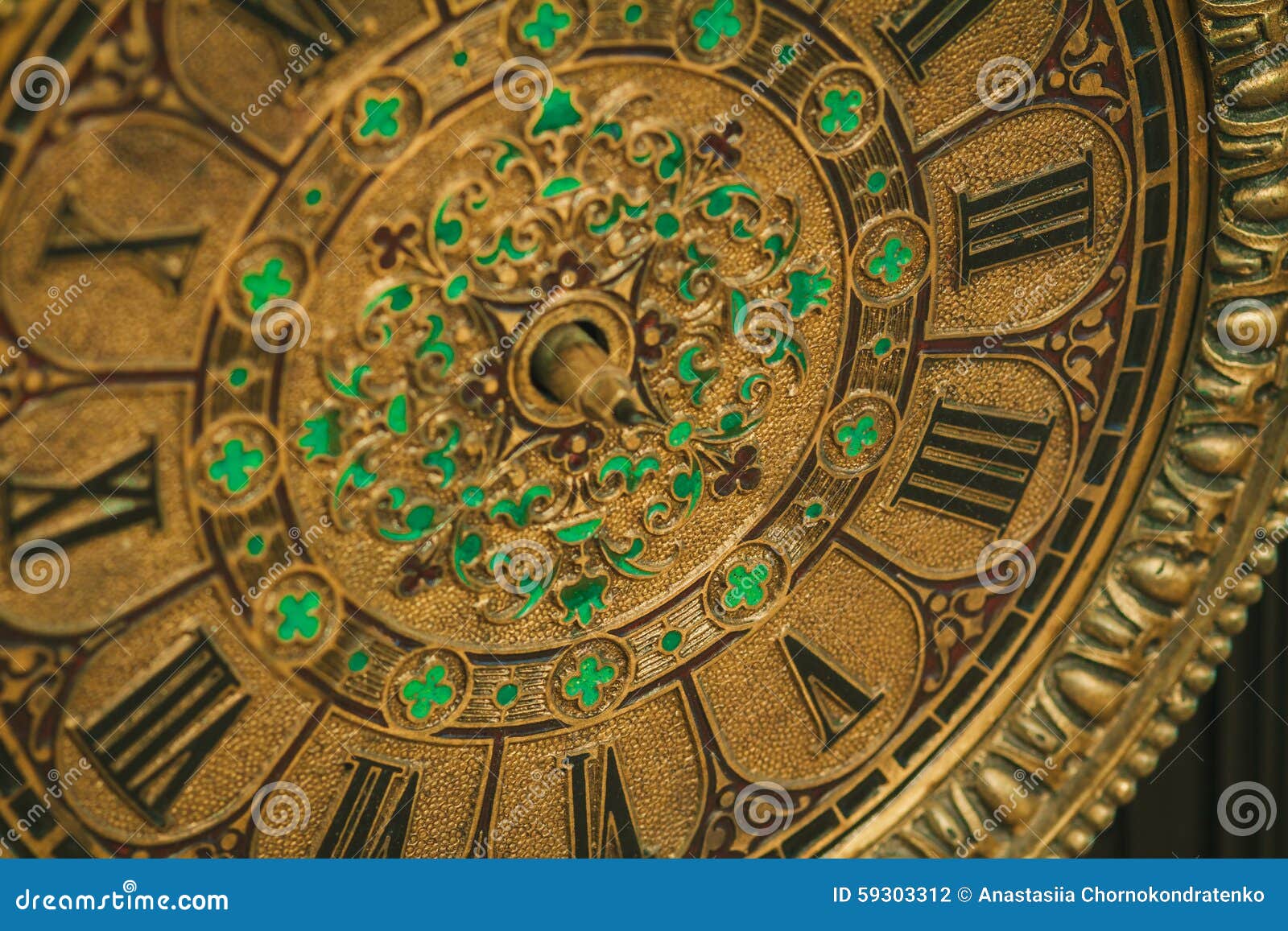 Antique Clock with Roman Numerals Stock Photo - Image of grandfather ...