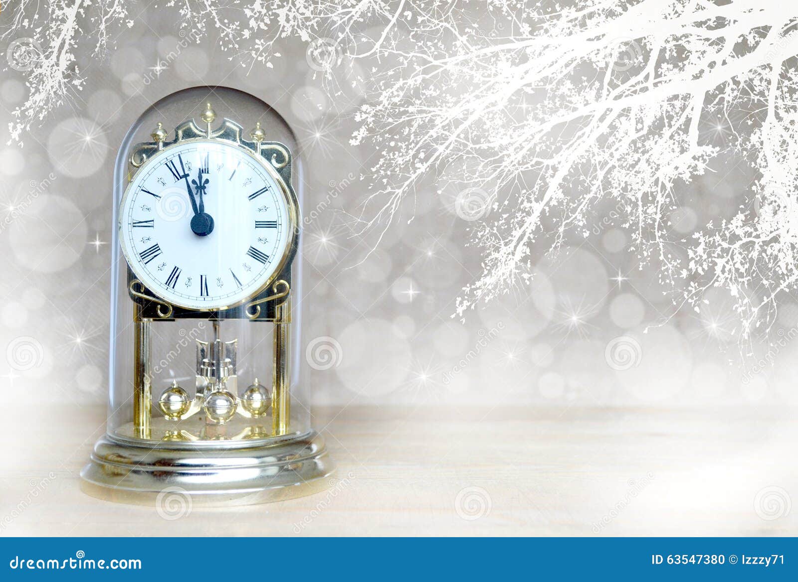 Antique Clock Striking Midnight Stock Photo - Image of merry, metal ...