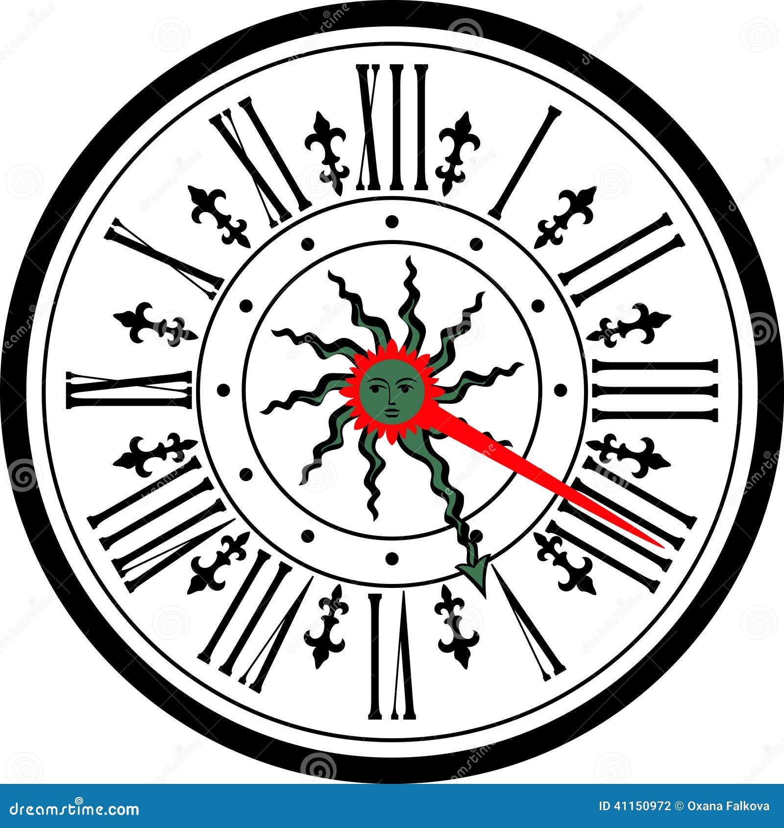 Antique clock stock vector. Illustration of circle, isolated - 41150972