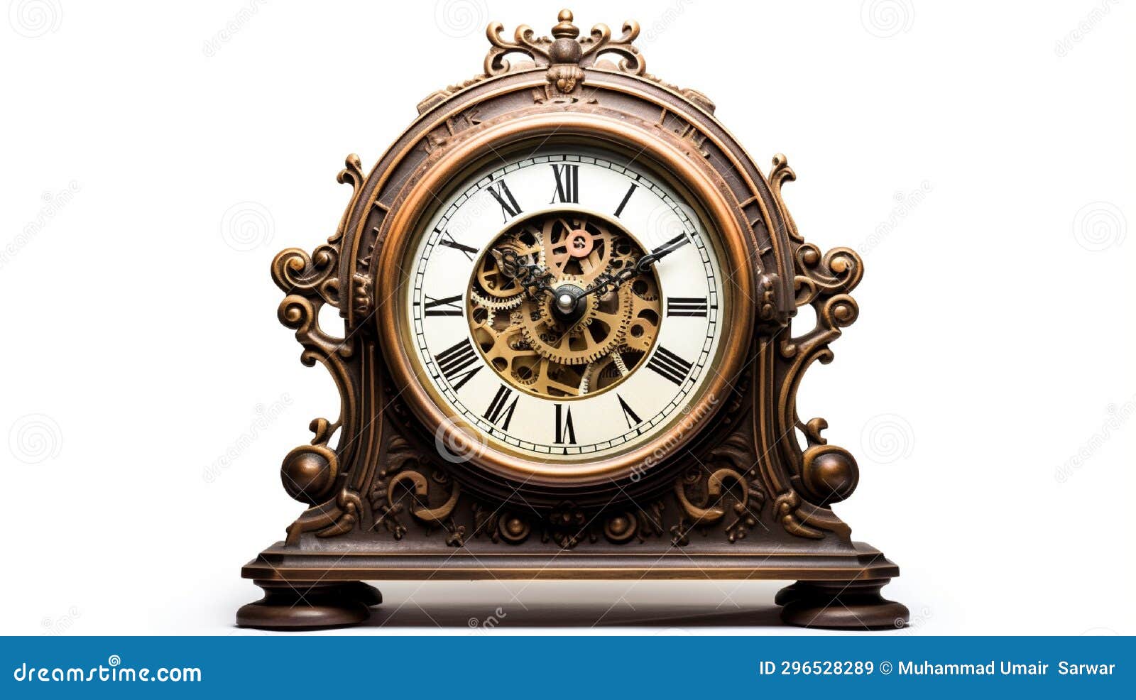 Antique Clock on White Background Generated by AI Tool Stock ...