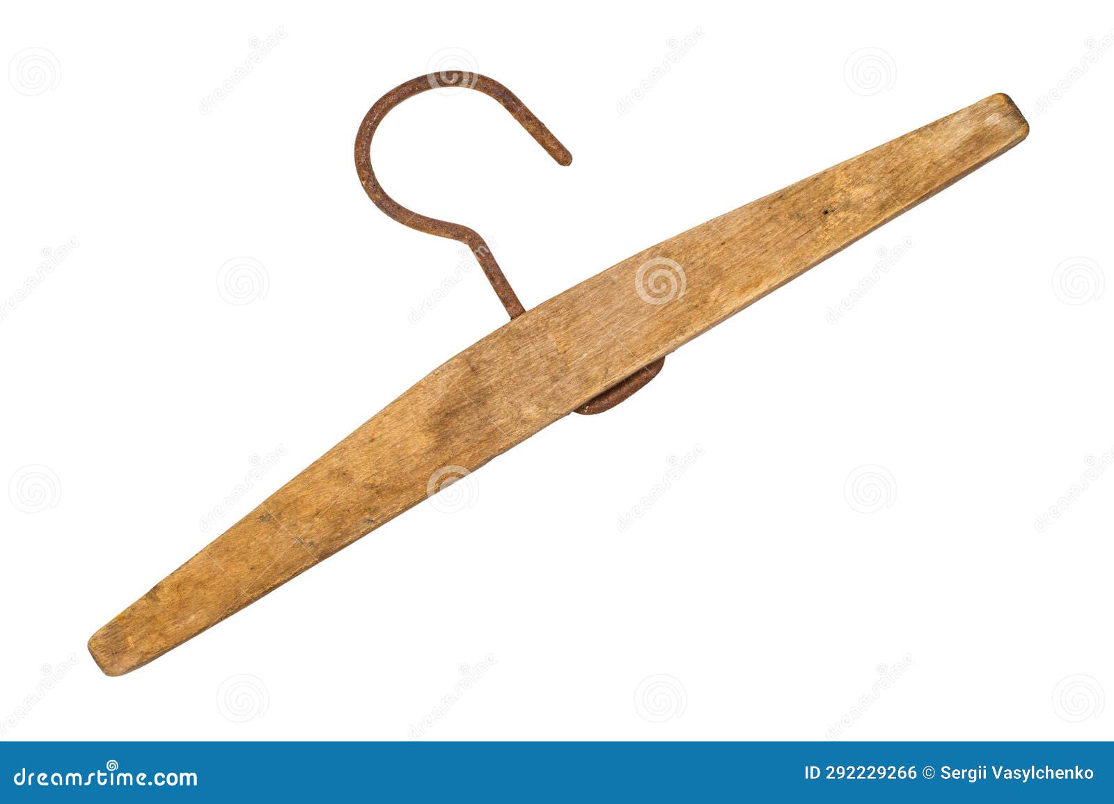 An Antique Clothes Hanger is Isolated on a White Background. Stock ...