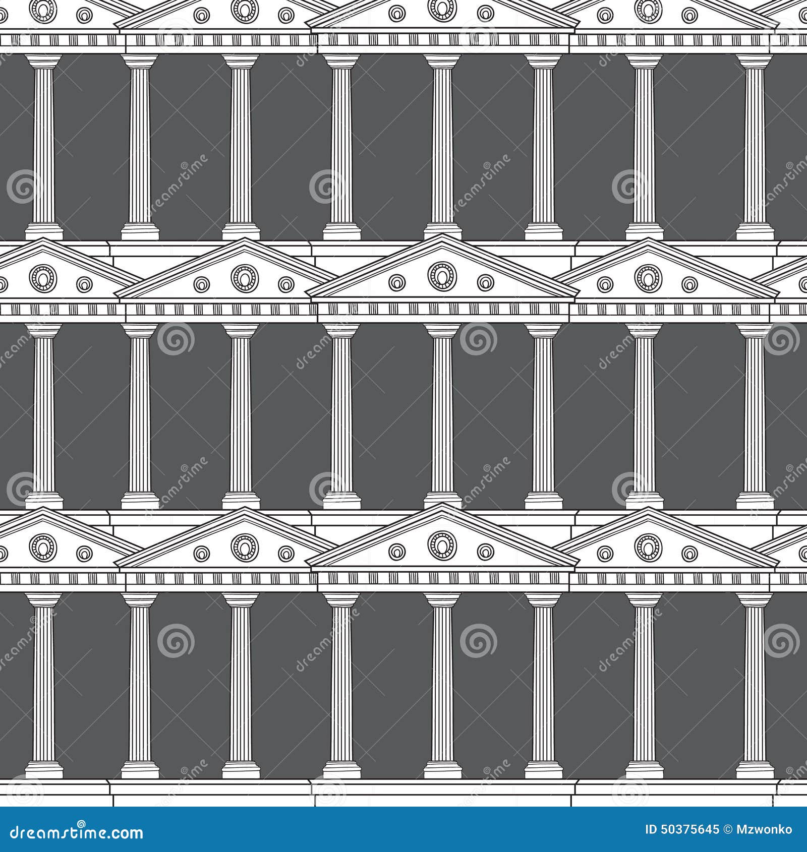 Background With Doric Column Cartoon Vector | CartoonDealer.com #34374089