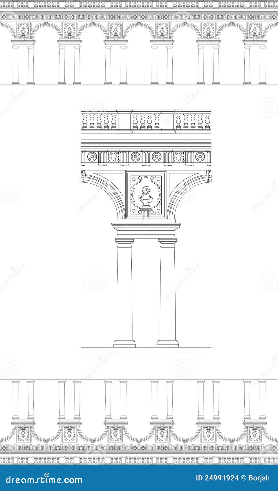 Antique Column Border stock vector. Illustration of archaeology - 24991924