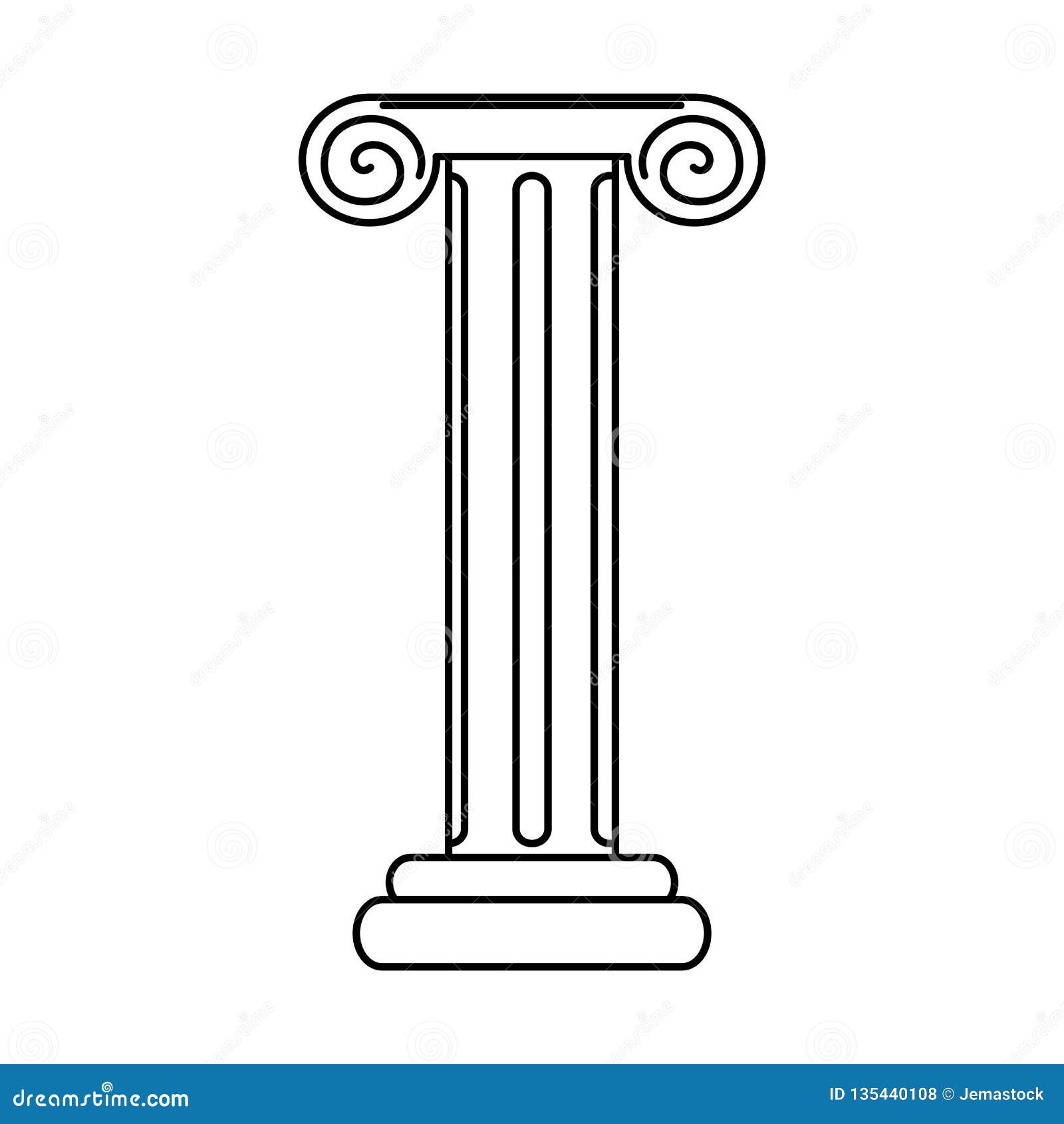 Antique column building stock vector. Illustration of exterior - 135440108