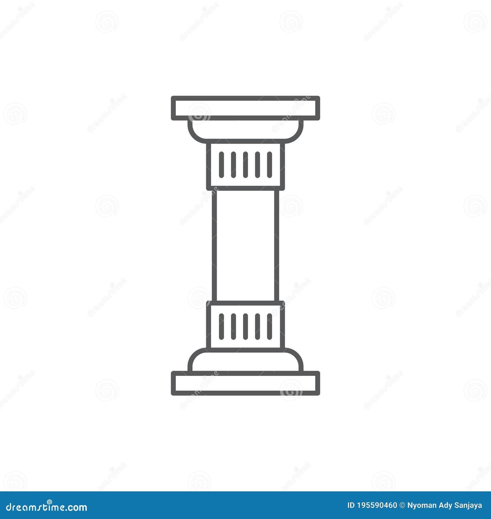 Antique Column Pillar Vector Icon Concept, Isolated on White Background ...