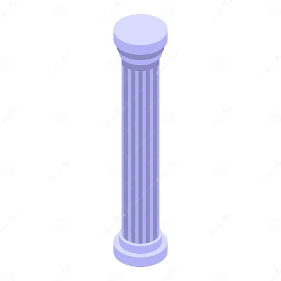 Antique Column Standing Tall in Isometric View Stock Illustration ...