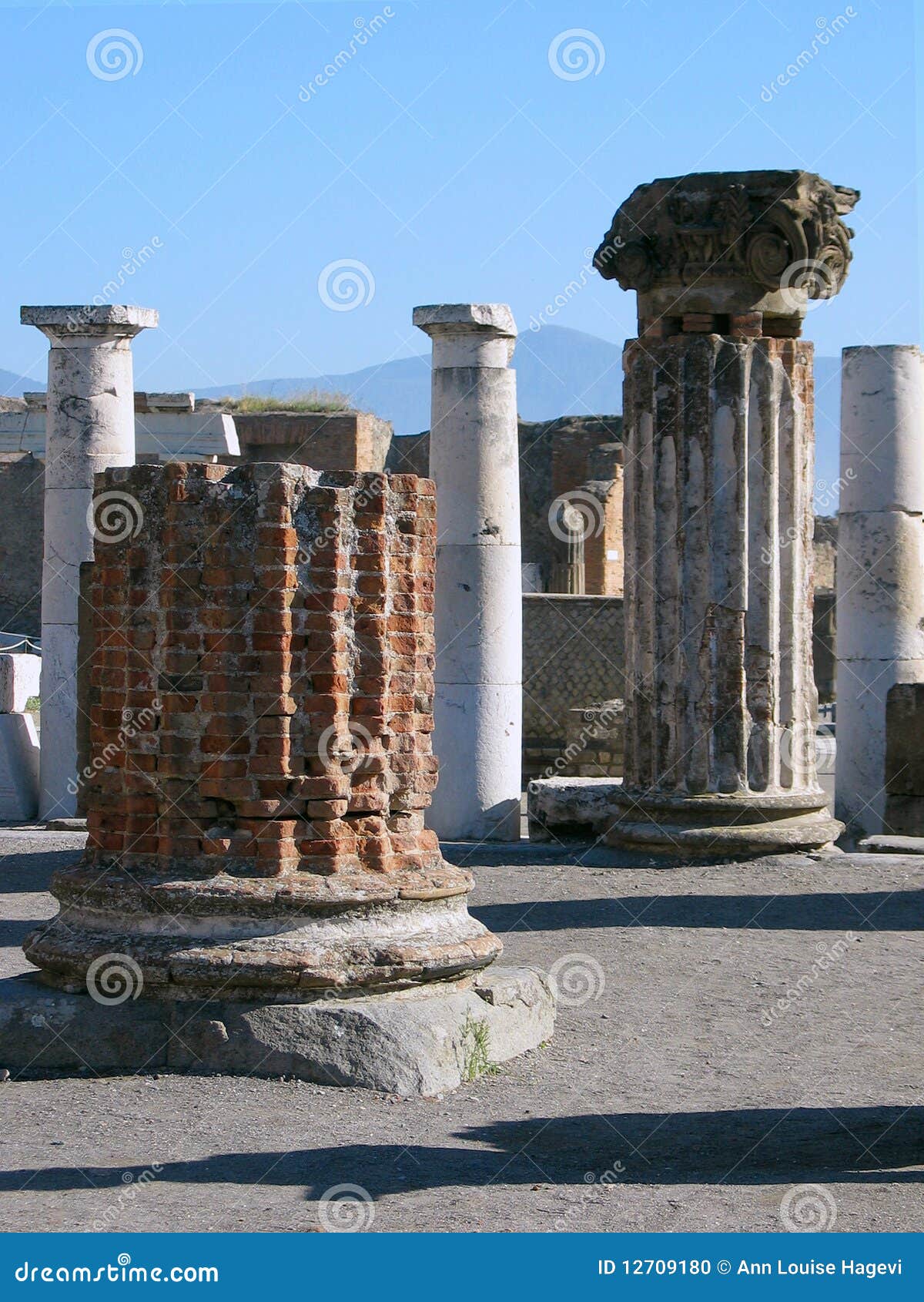 Antique columns stock photo. Image of pompeii, archaeology - 12709180