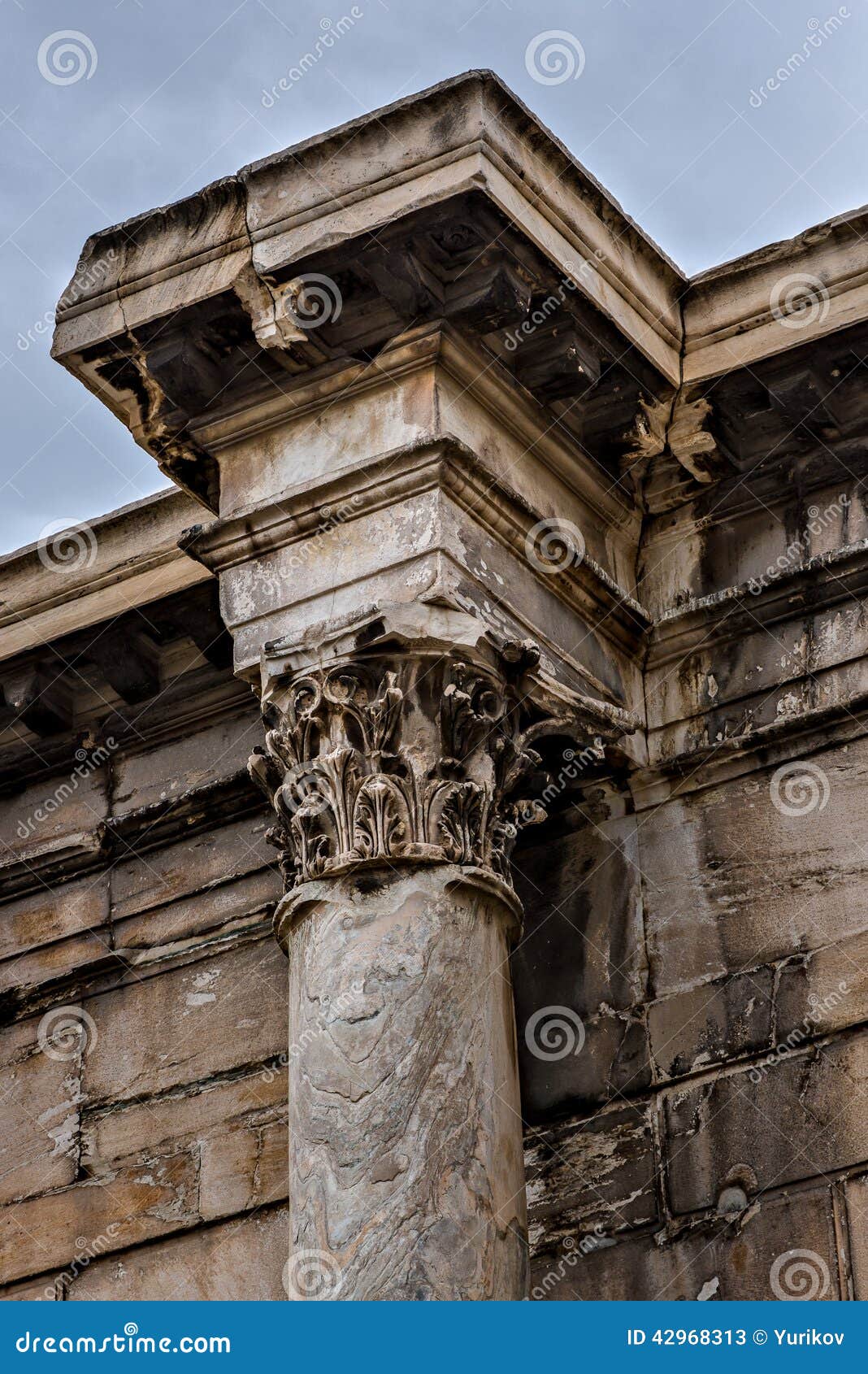 Antique columns in Athens. stock image. Image of culture - 42968313