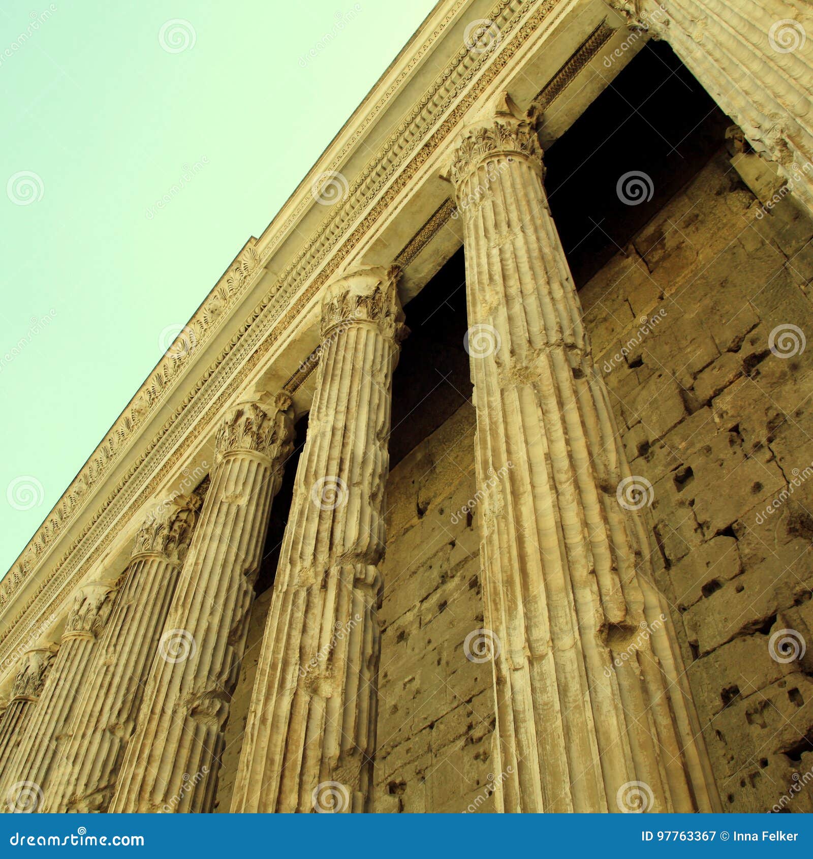 Antique Columns in Rome, Italy. Stock Image - Image of facade, empire ...