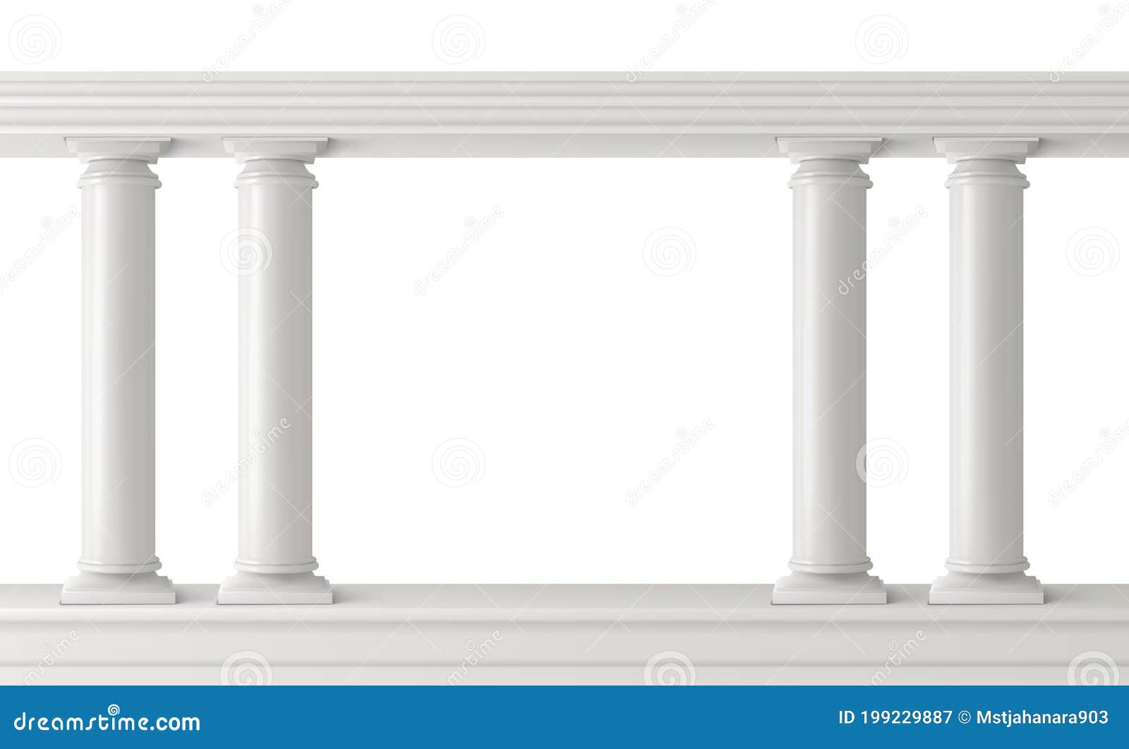 Antique Columns Set, Figured Pillars Balustrade Stock Vector ...