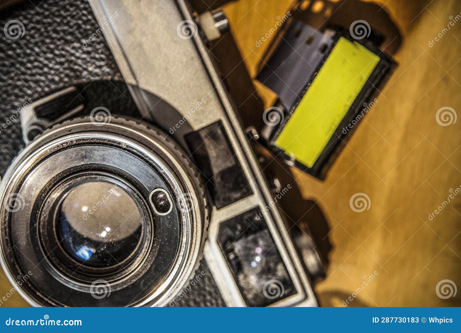 Antique Compact Fiim Camera with Film Roll Stock Image - Image of ...