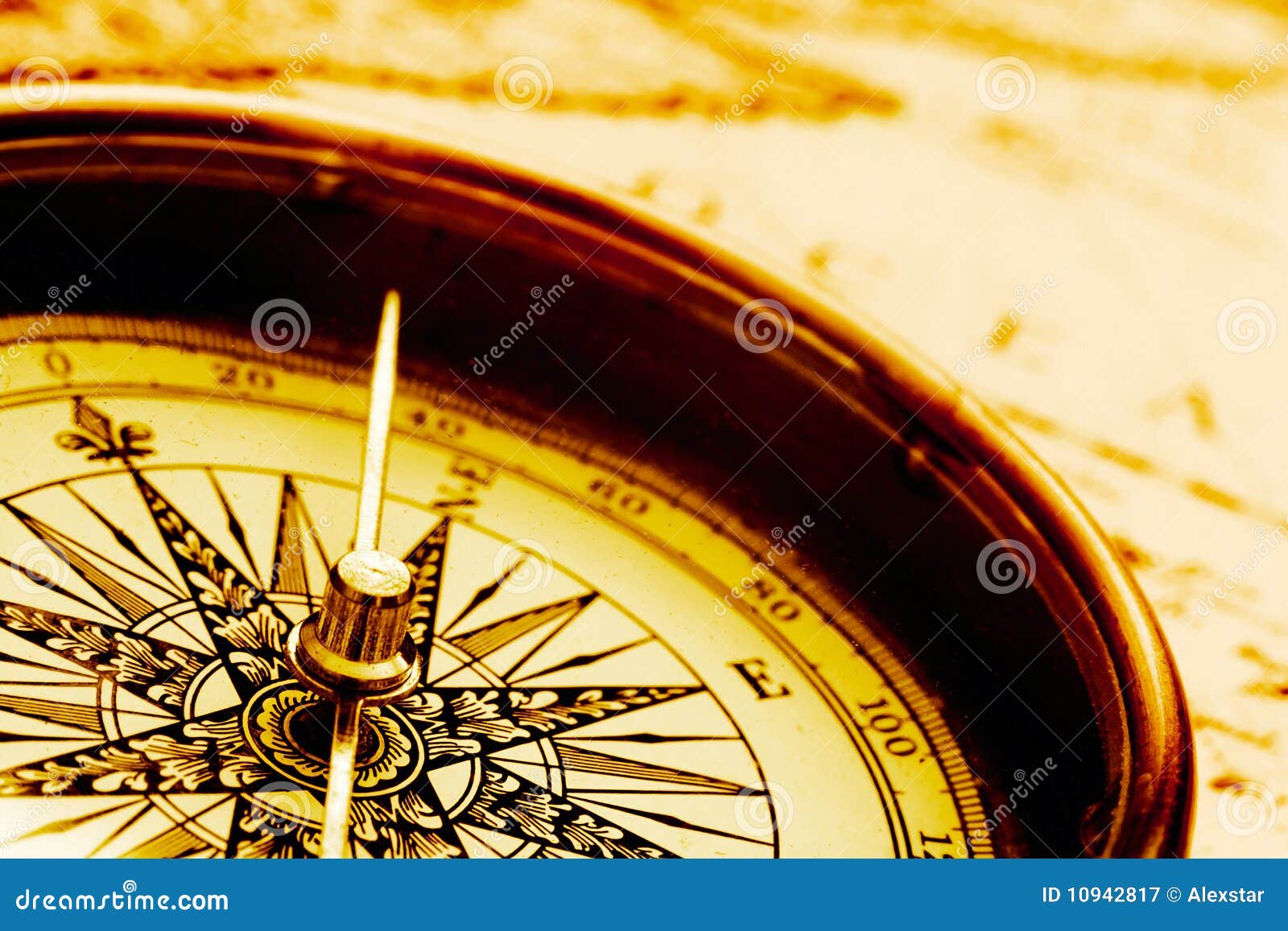 Antique compass stock image. Image of north, island, compass - 10942817