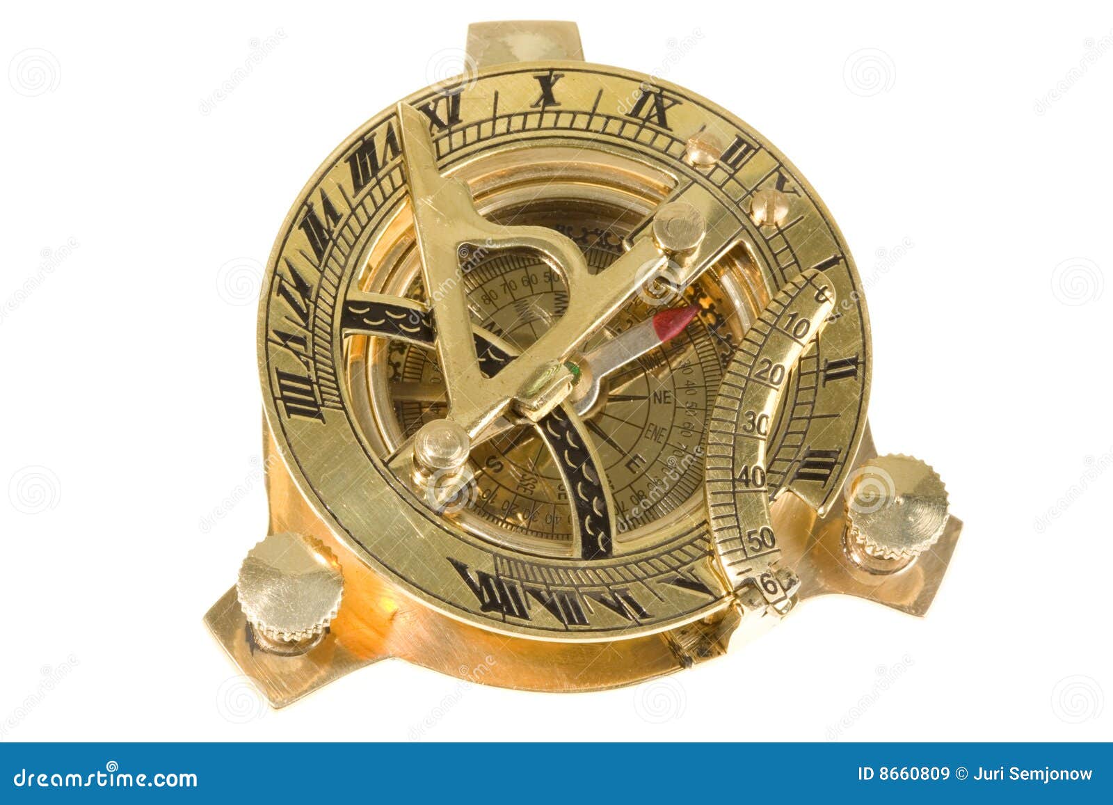 Antique compass. stock image. Image of copper, magnet - 8660809