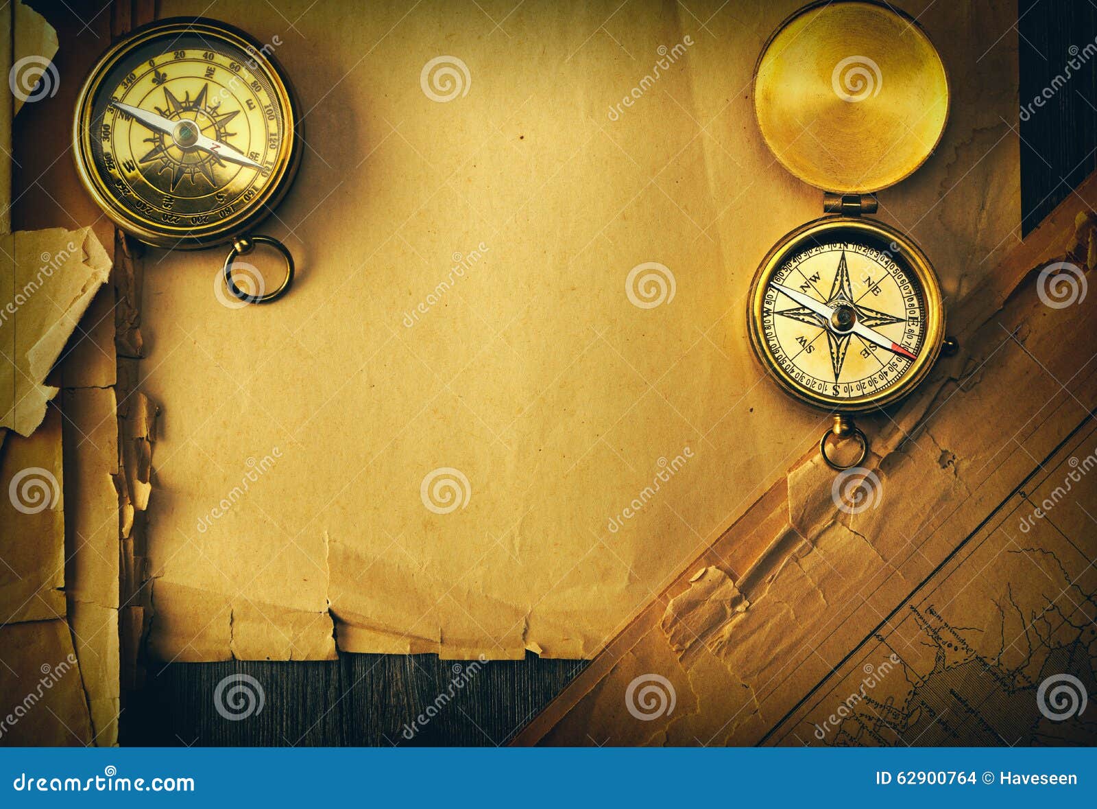 Old Compass Over Map Royalty-Free Stock Photography | CartoonDealer.com ...