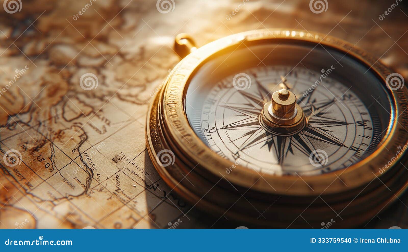 An Antique Map Resting On A Wooden Surface, Depicting Detailed ...