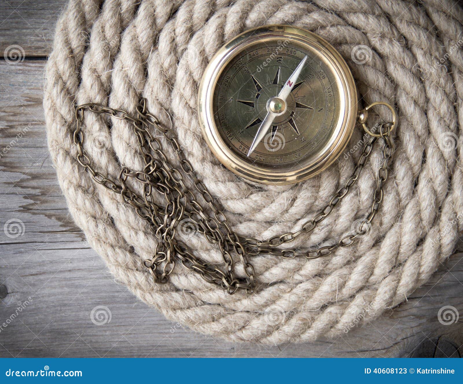 Antique compass and rope stock image. Image of geography - 40608123