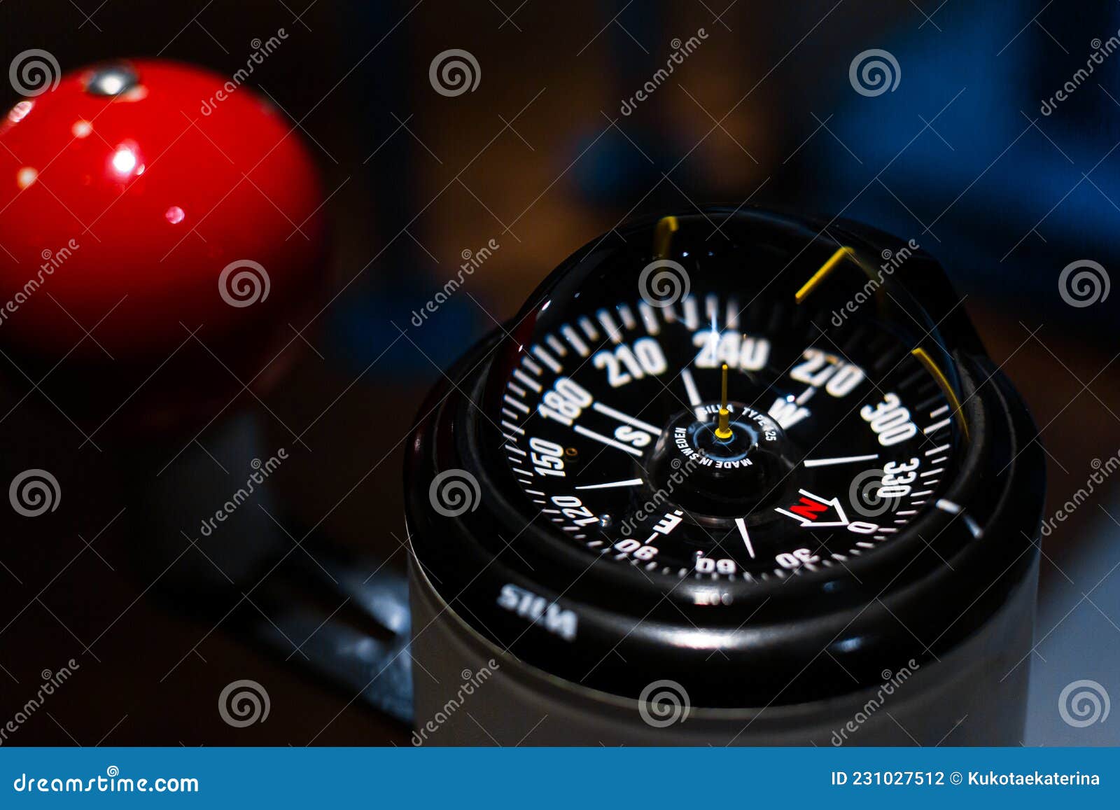 Antique Compass for Ship Navigation Close Up Stock Photo - Image of ...